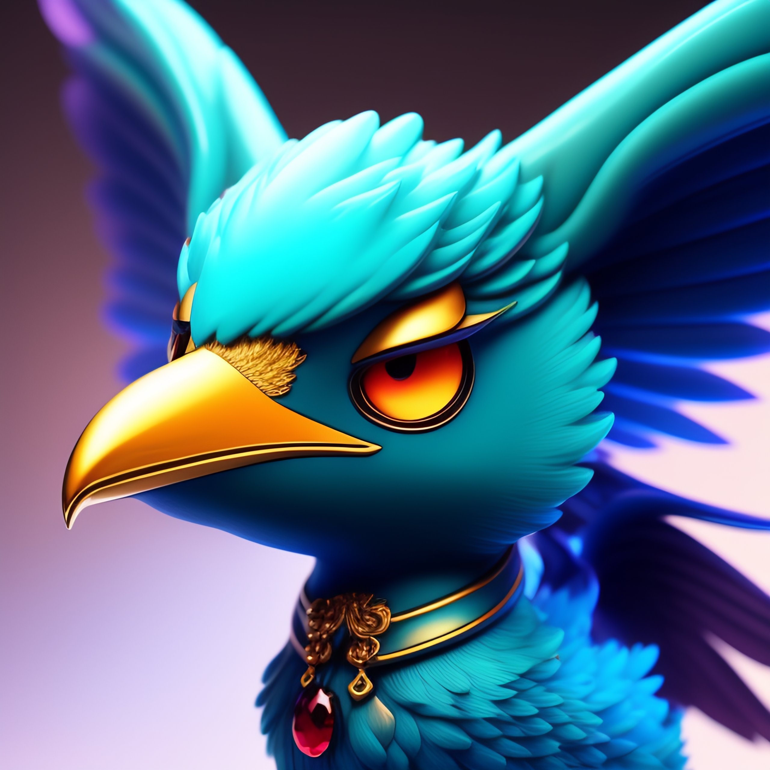 Lexica - A cute phoenix with big eyes and a black beak, it's feathers ...