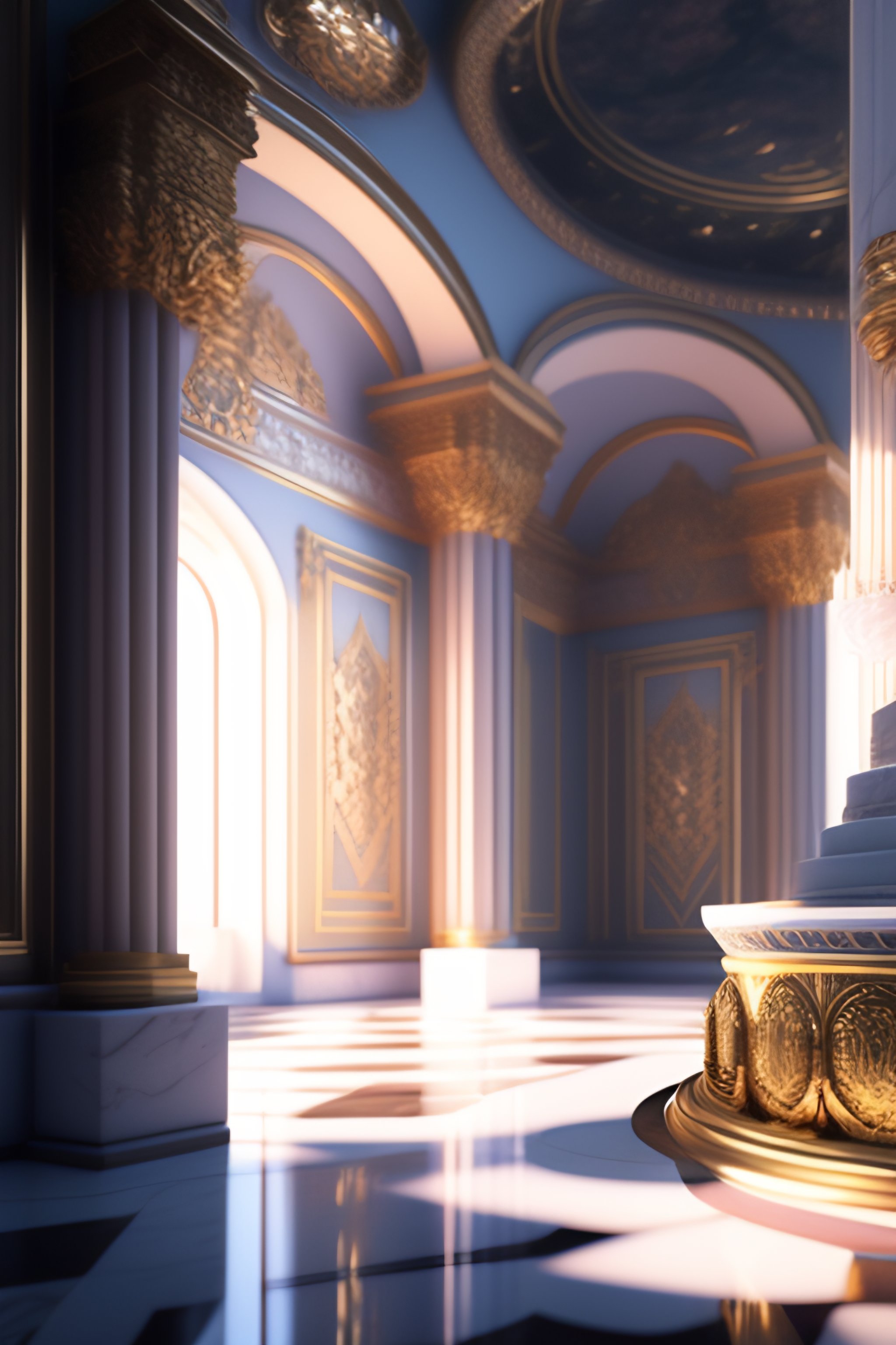 Lexica - Wide angle shot of Beautiful fantasy throne room made from ...
