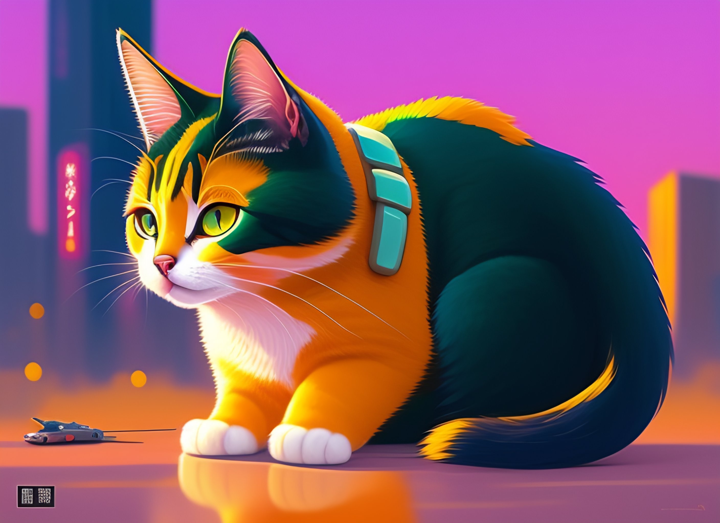 Lexica - A cute cat in the shape of Eagle, studio ghibli, akira ...