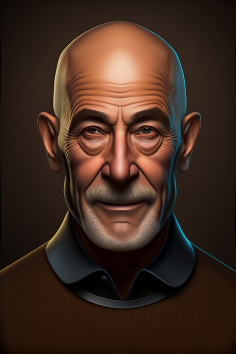 Lexica - Old man motivational, bald head, positivity, black background ...