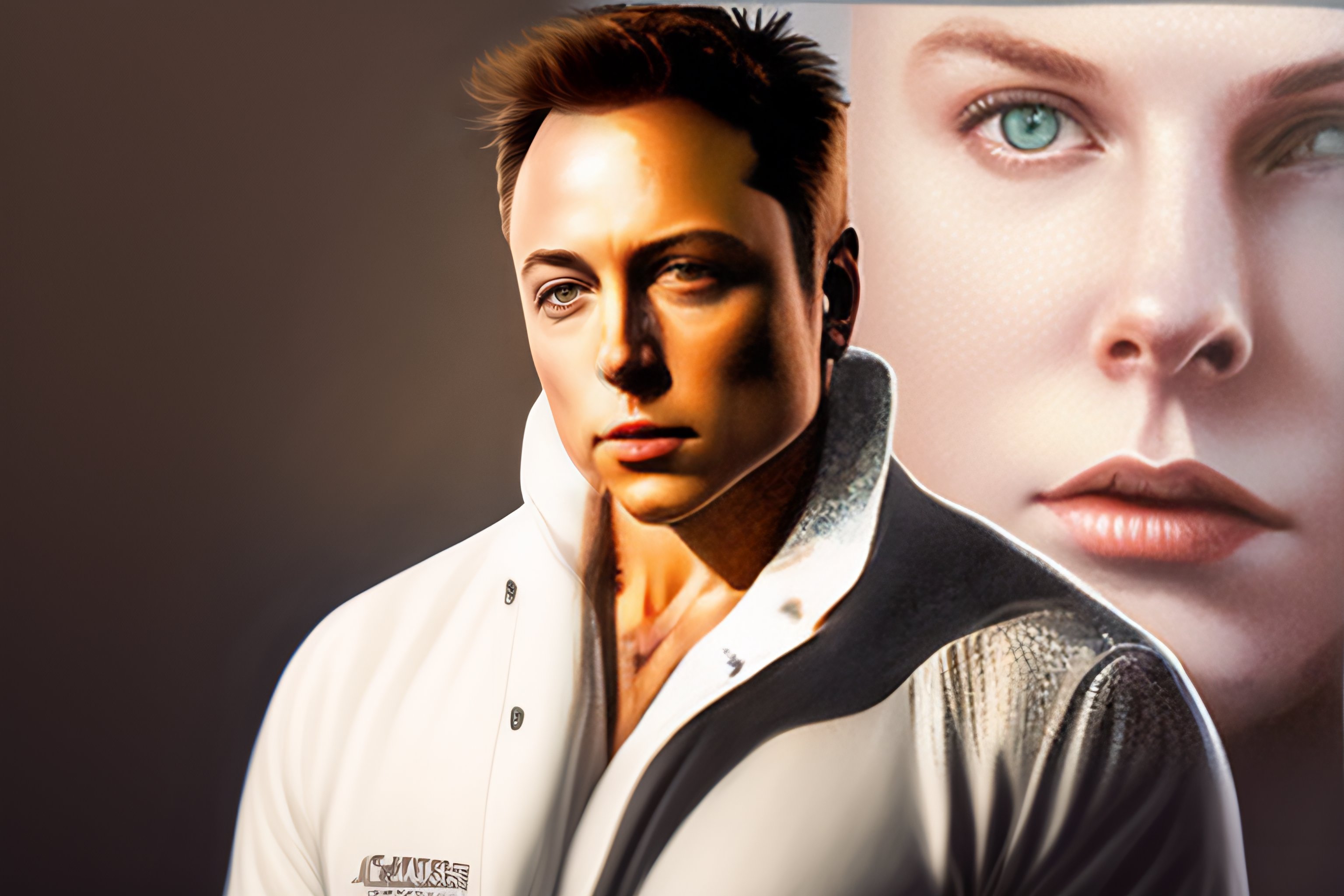 Lexica - A full-body portrait of a blonde Elon Musk wearing white ...