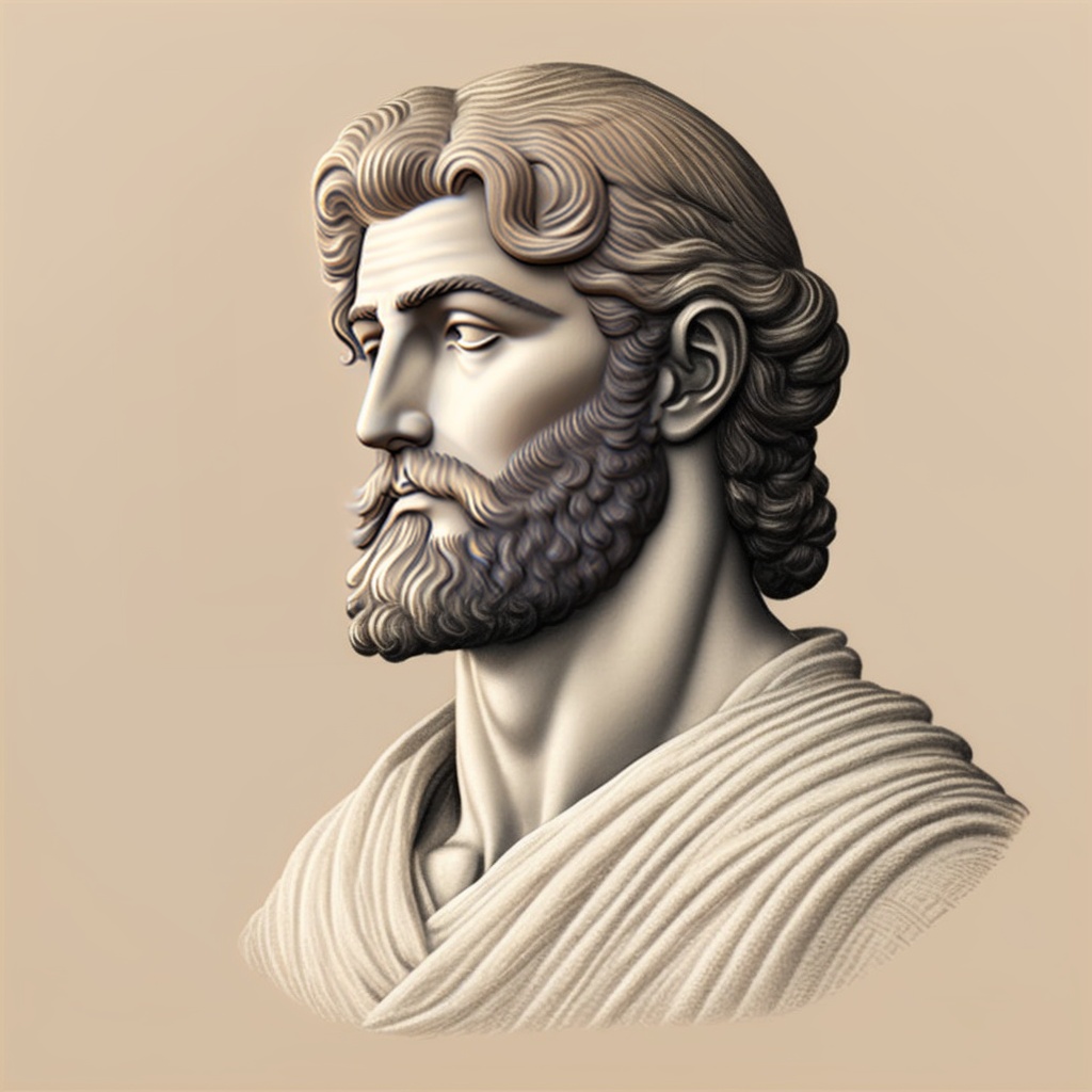 Lexica - Antique character, ancient greek thinker, drawn in pencil, no ...