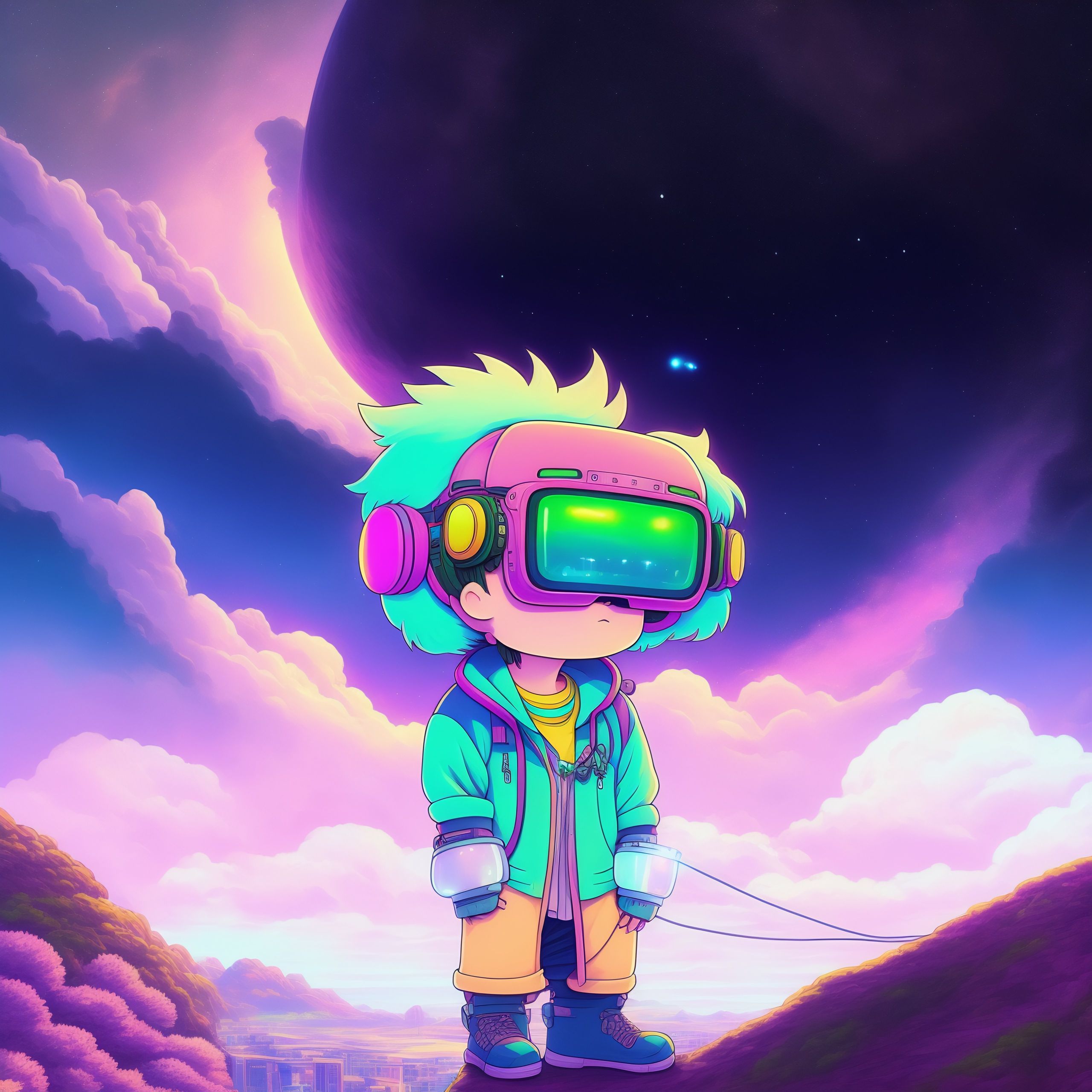 Lexica - Monkey alien wearing virtual reality goggles Studio Ghibli ...