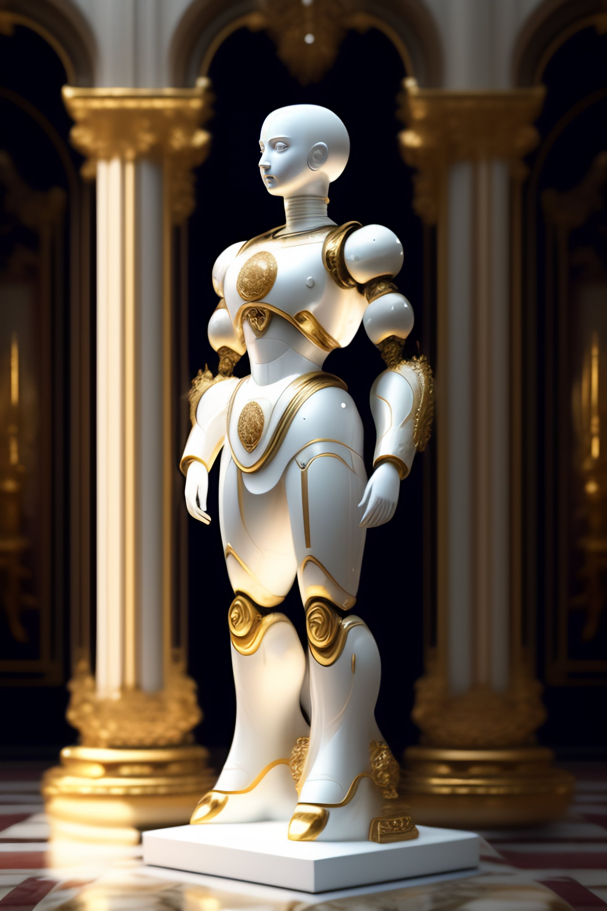 Lexica - Humanoid robot as a baroque marble statue