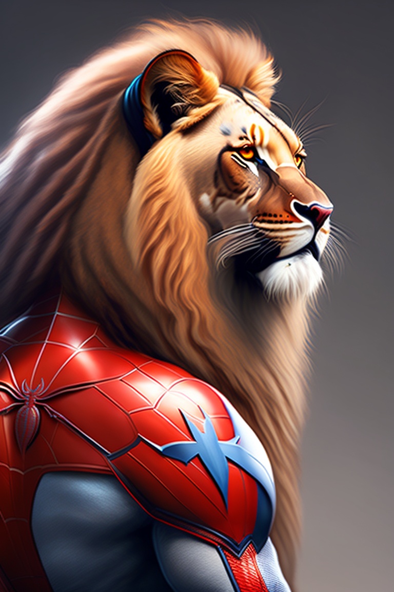 Lexica - Spider man lion, very realistic, 8k