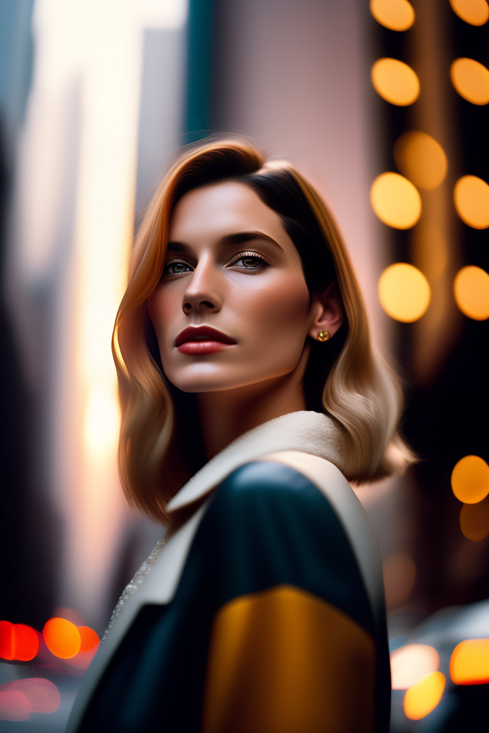 Lexica - Female semi nua perfect portrait, new york, medium format ...