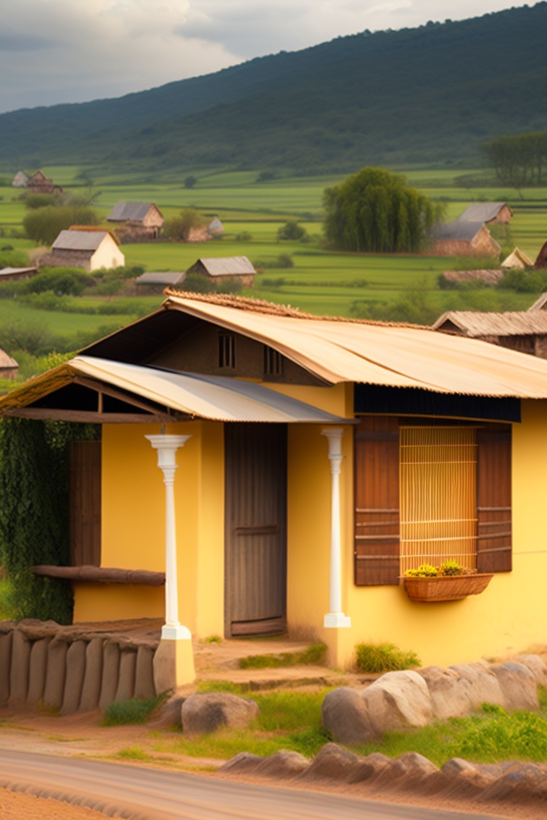 Lexica - Sad looking village in middle low income country,