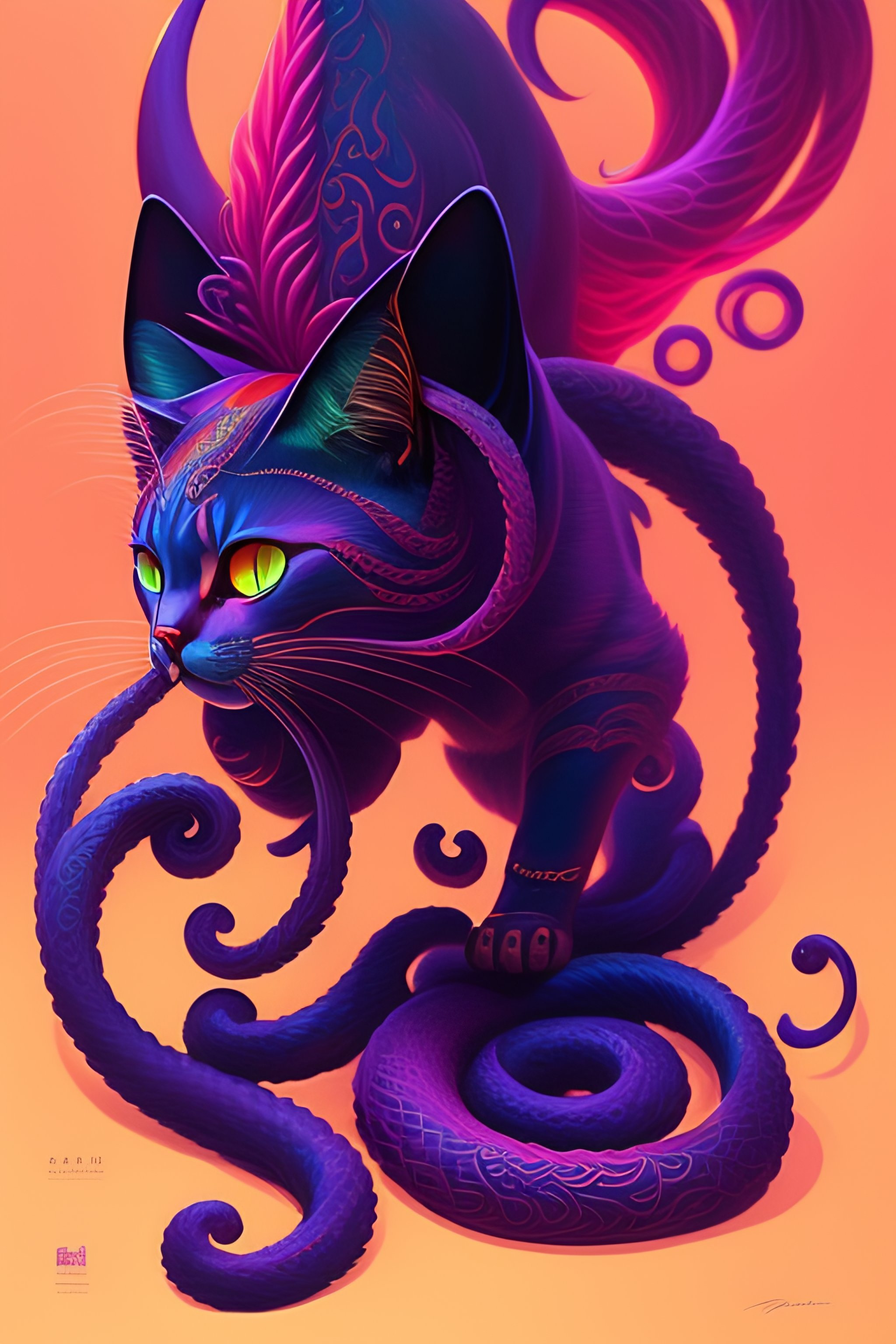 Lexica - Cat and cthulhu mix, vibrant color scheme, highly detailed, in ...