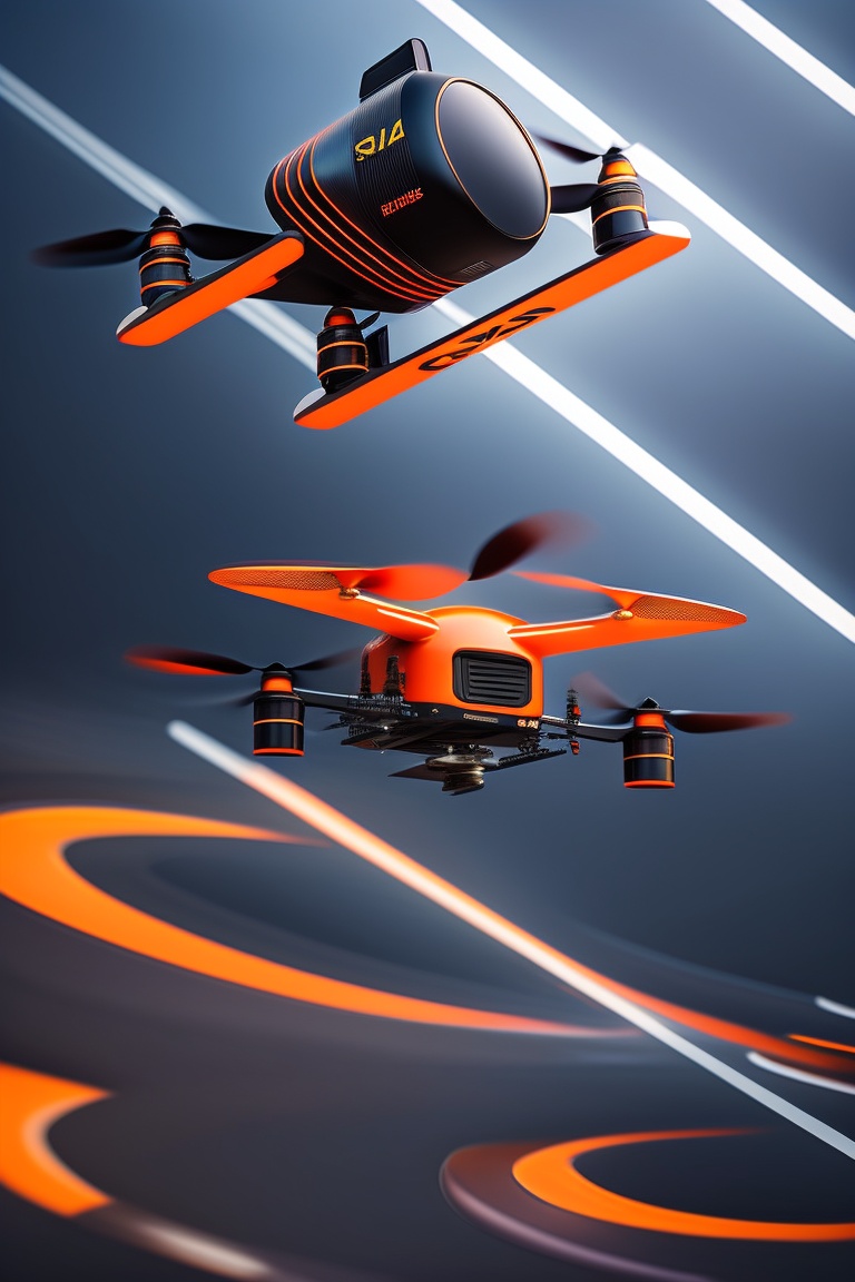 Lexica - Matt Black, white and orange colour drones