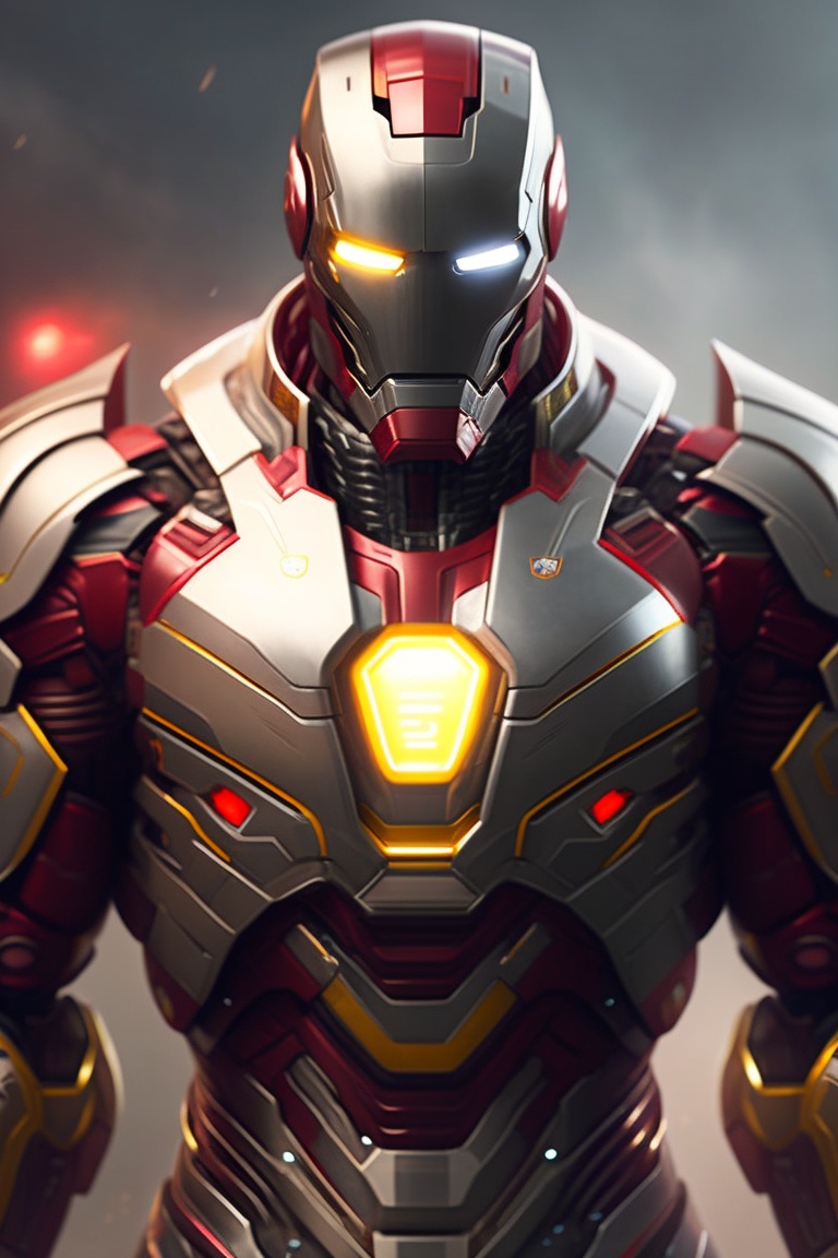 Lexica - Ironman - cyborg mashup, cyborg head, ironman body, cyborg arms