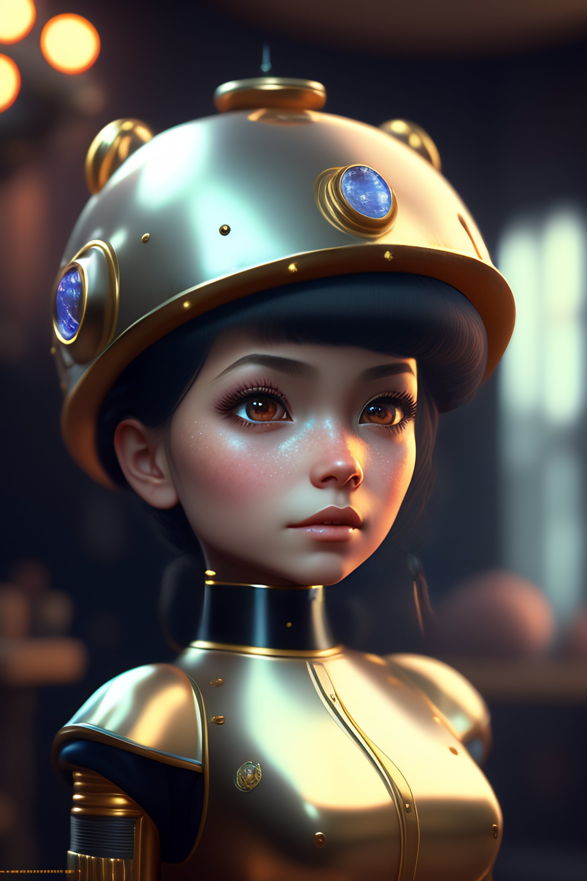 Lexica - Electronik vintage girl robot and ofice , 1820, unreal engine ...
