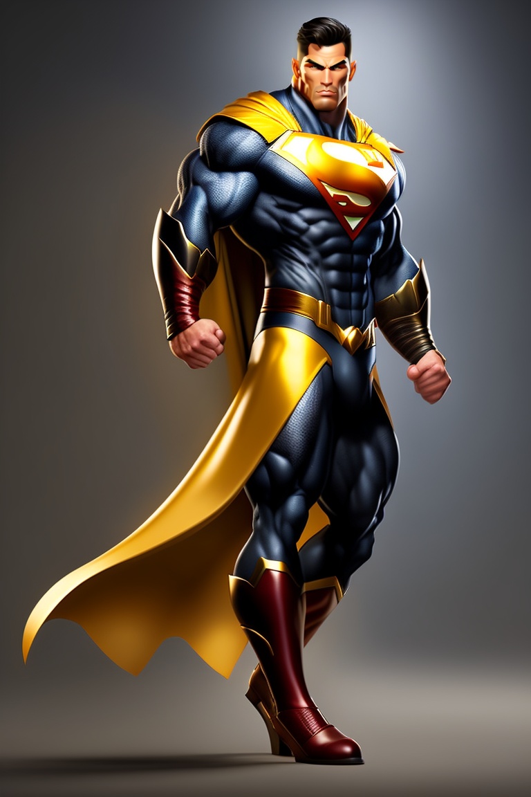 Lexica - Super hero, full body, venom head, superman body, black and ...