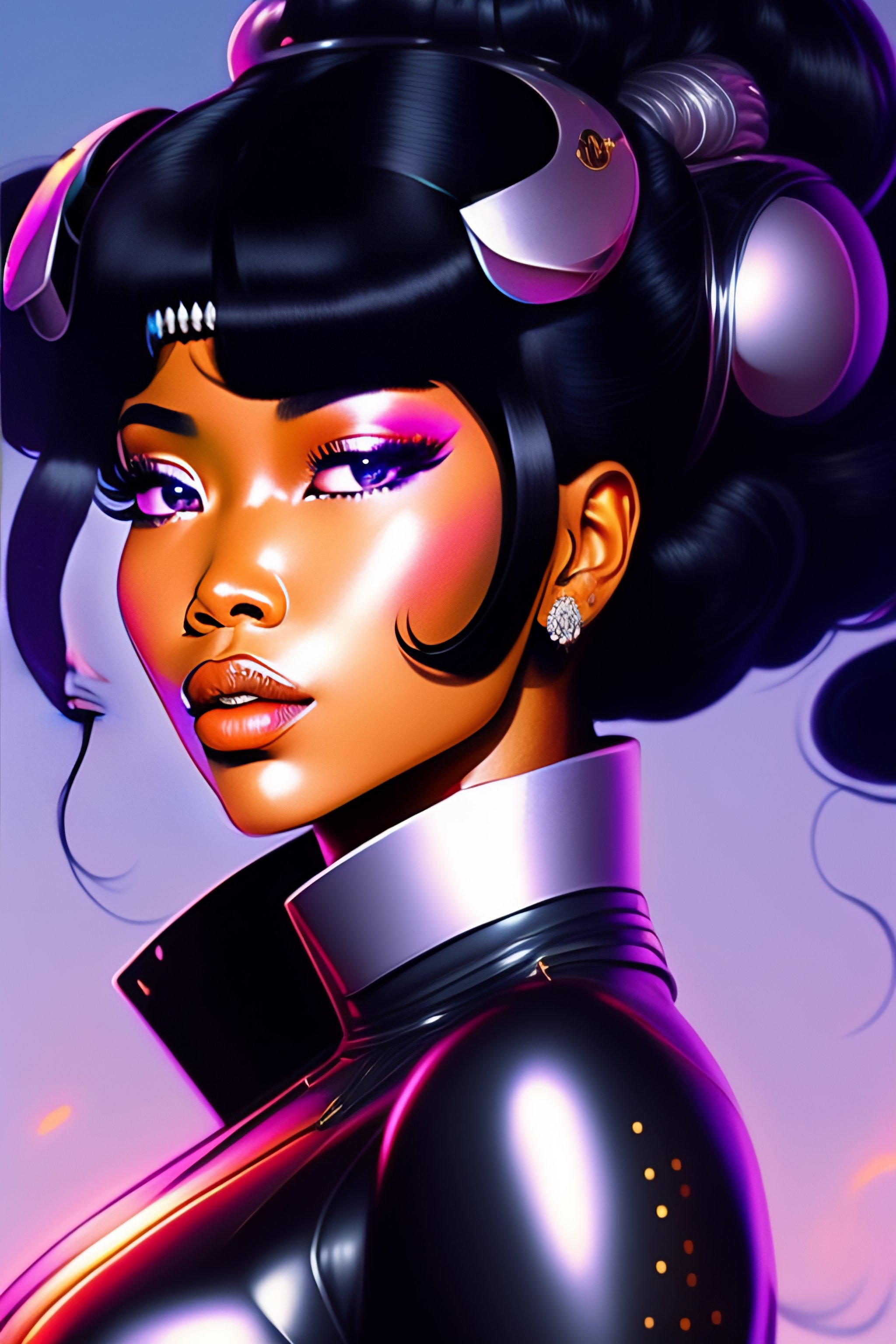 Lexica - Beautiful Black 25 yr old space opera princess, close-up ...