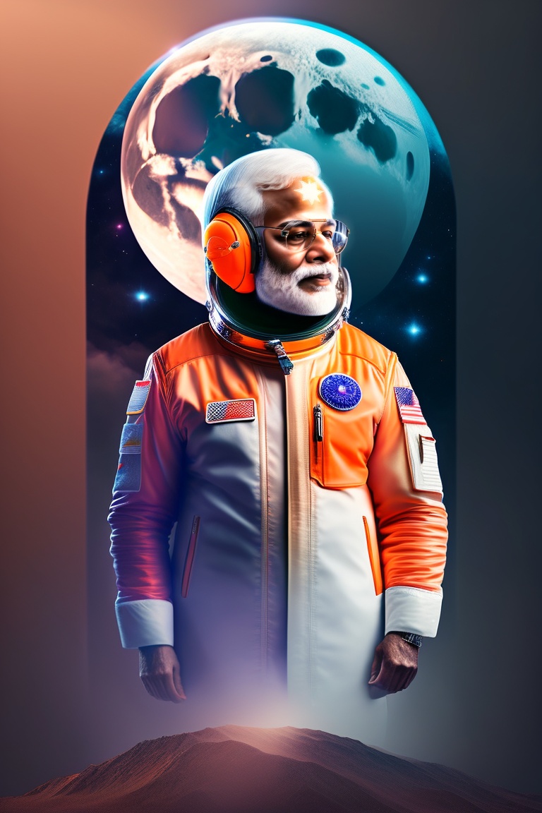 Lexica - Narendra modi as astronaut standing on the surface of the moon ...