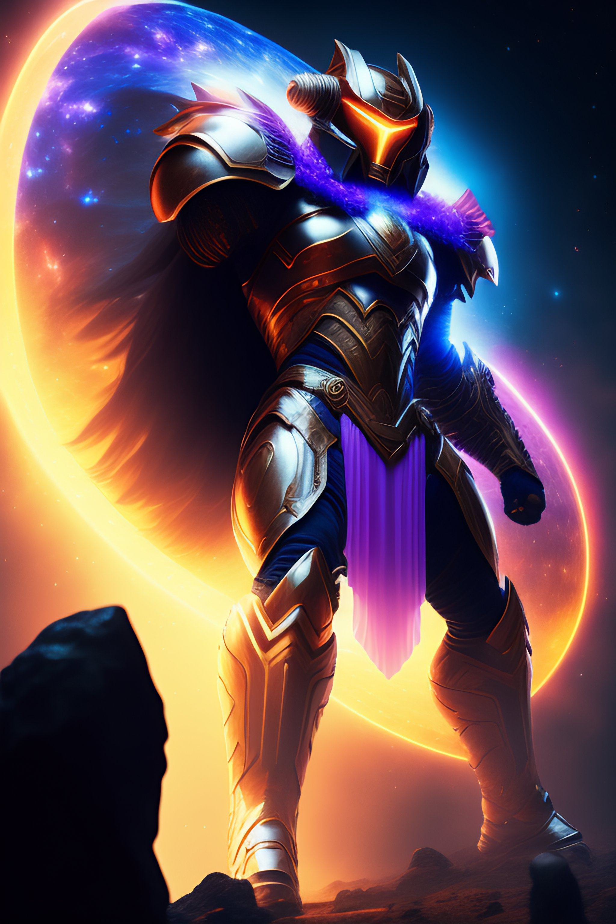Lexica - Create an image of a 'Galactic Gladiator' in full action ...