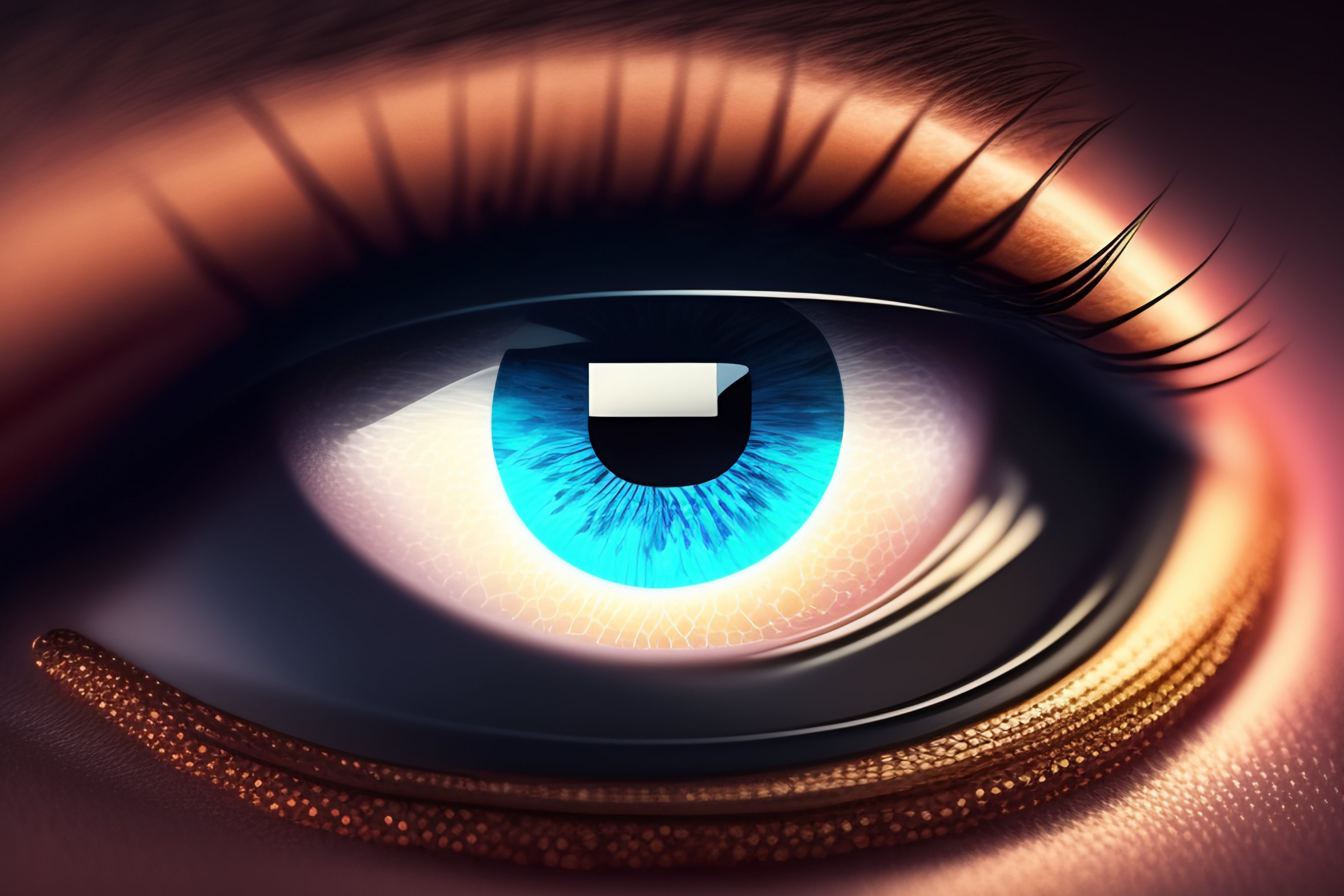 Lexica - 2D drawing of smartphone, eye on the center of the screen