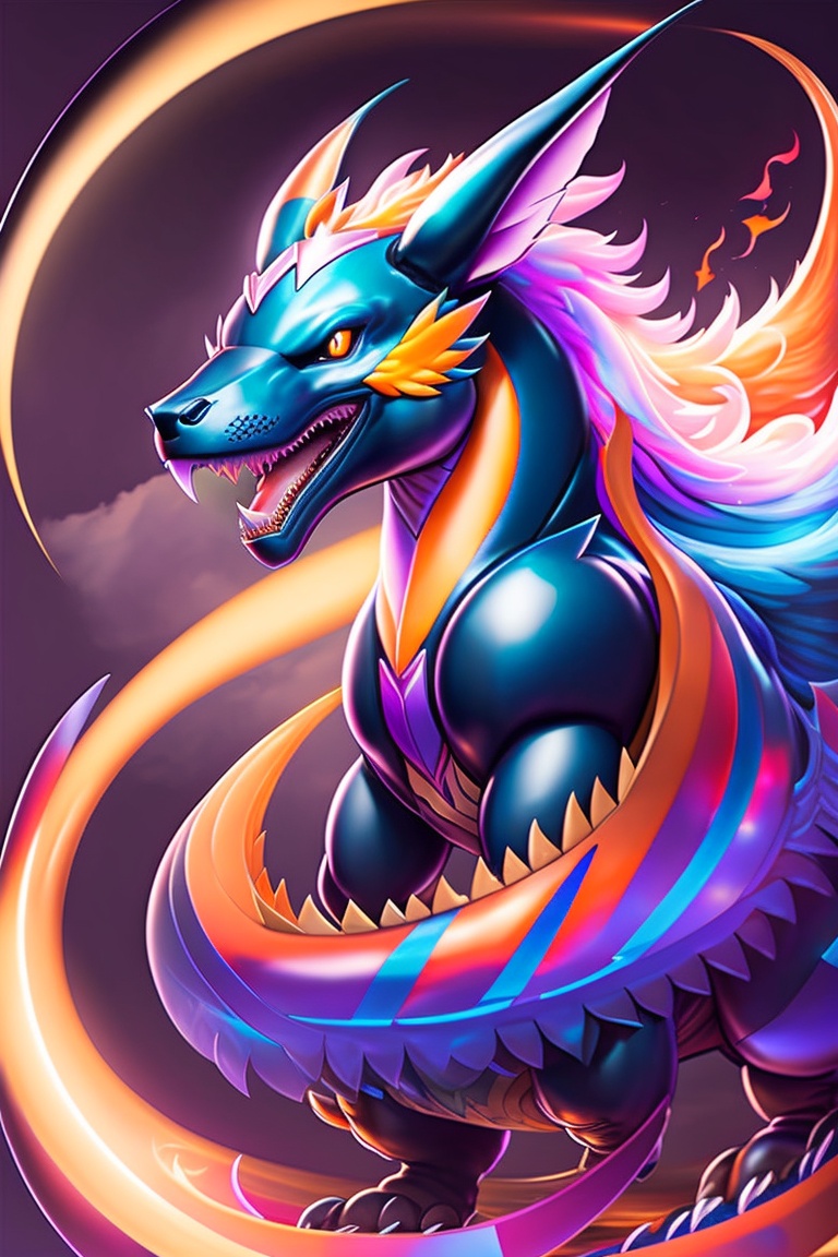 Lexica - Black Shiny Mega Charizard X colour vibrant portrait Create an ...