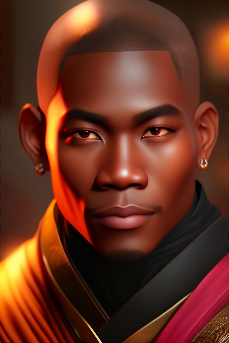 Lexica - Close up portrait of a monk in the background, disney, pixar