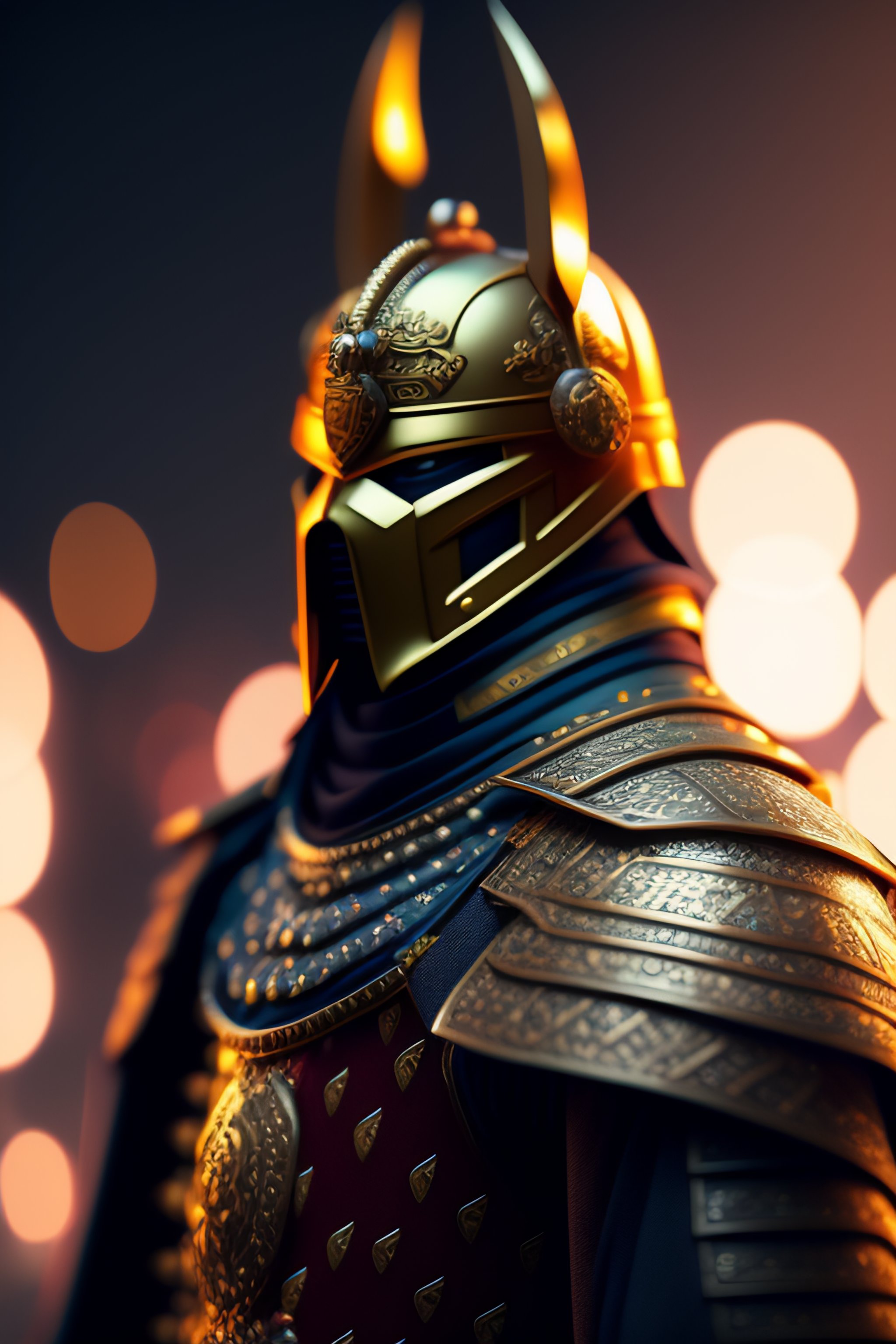 Lexica - A mobile phone with armor of the Eastern Samurai, centred ...