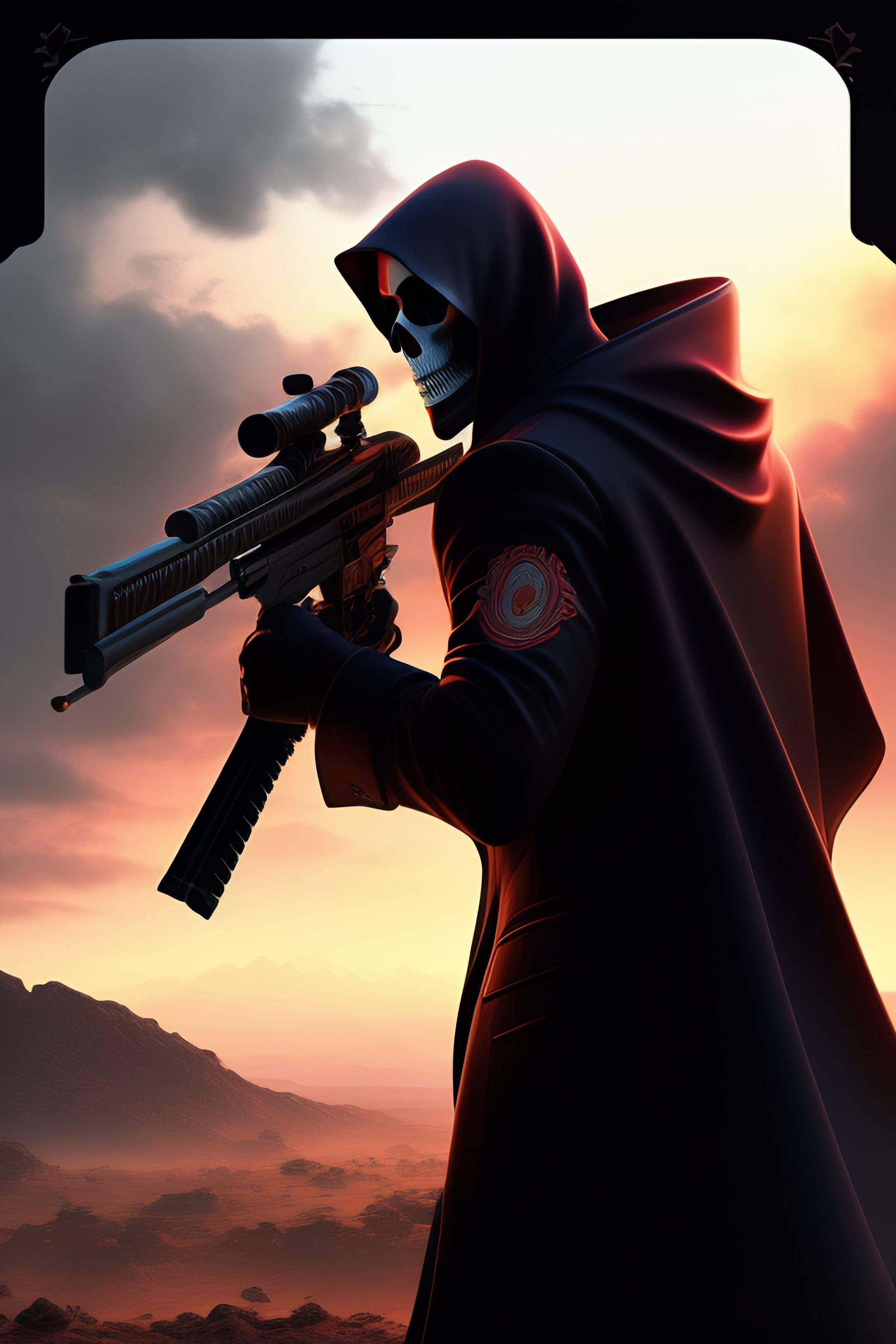 Lexica - Grim reaper sniper killing blood skull face action