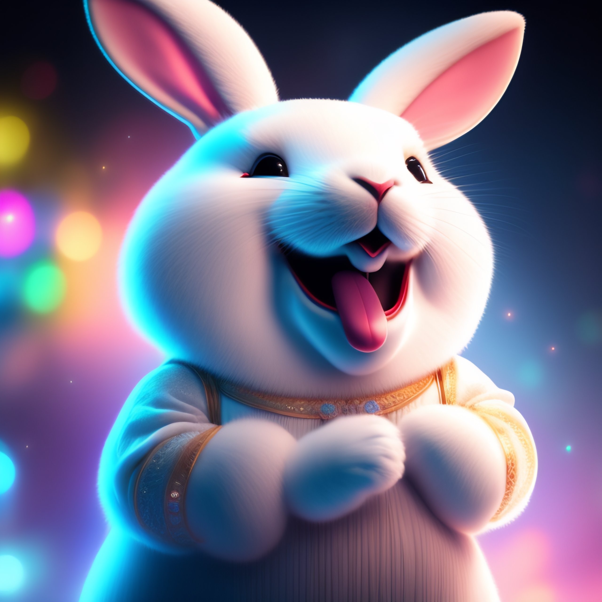 Lexica - The anthropomorphic white rabbit wearing a big headset ...