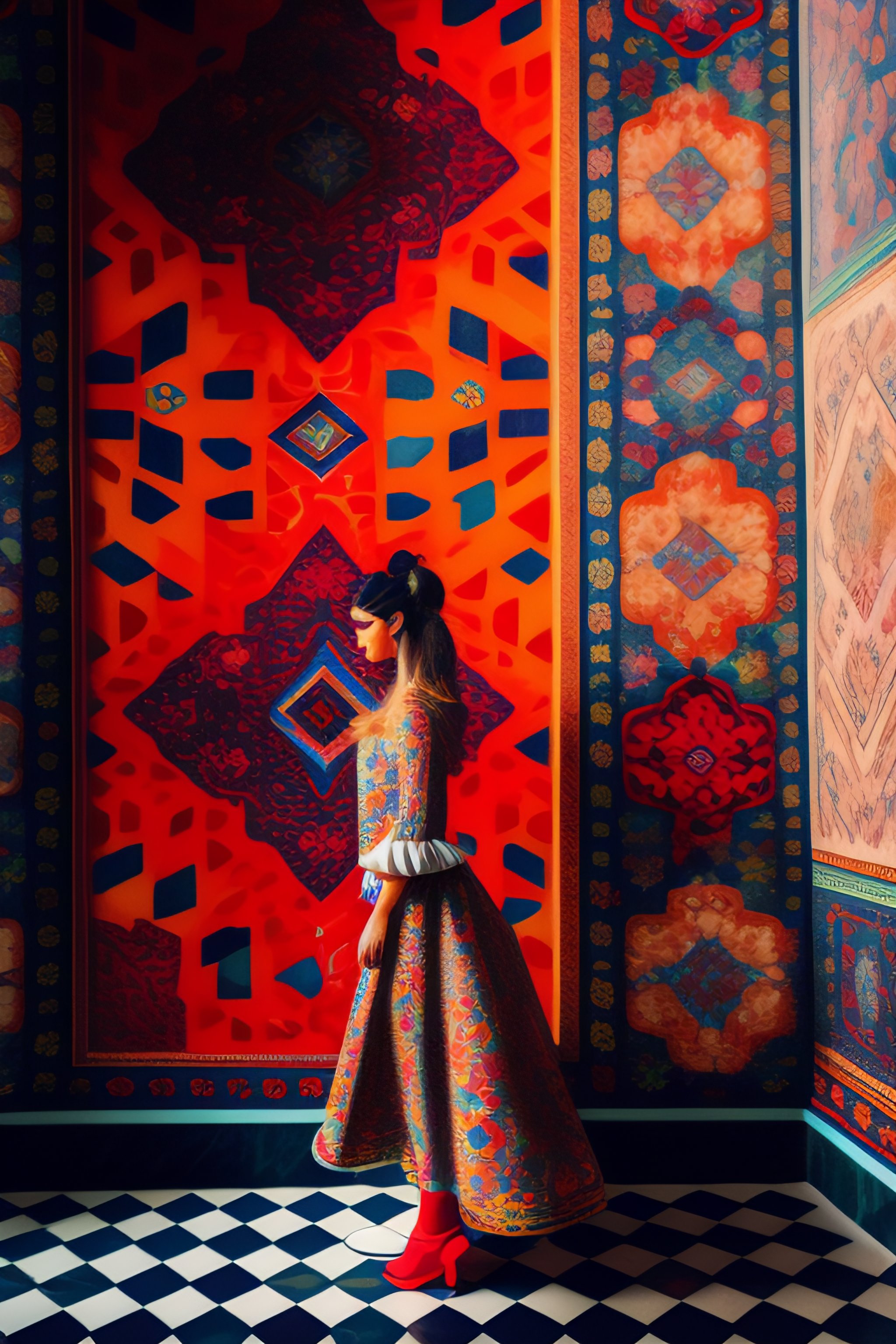 Lexica - Persian pop art , fashion style, urban art , Persian Carpet ...