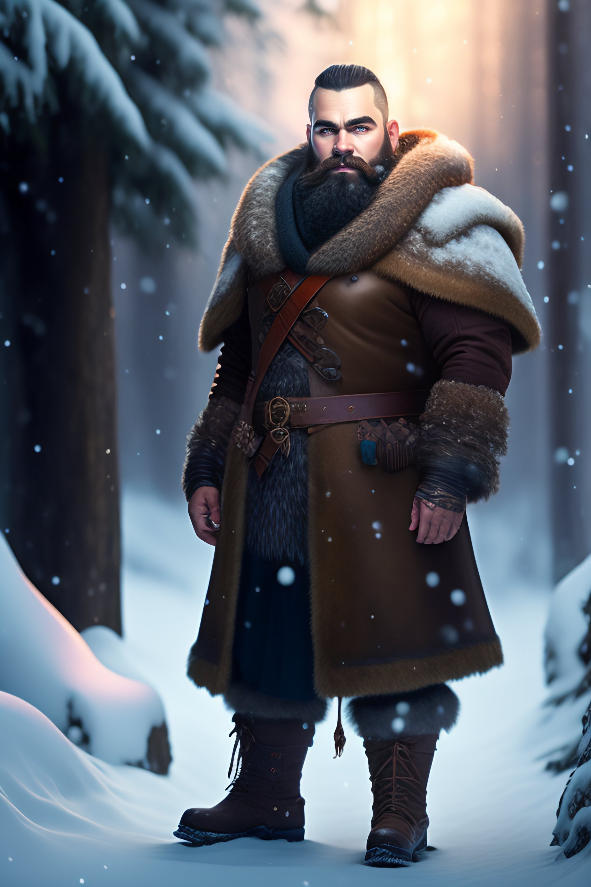 Lexica - Full body portrait of a short fantasy dwarf, dark beard ...