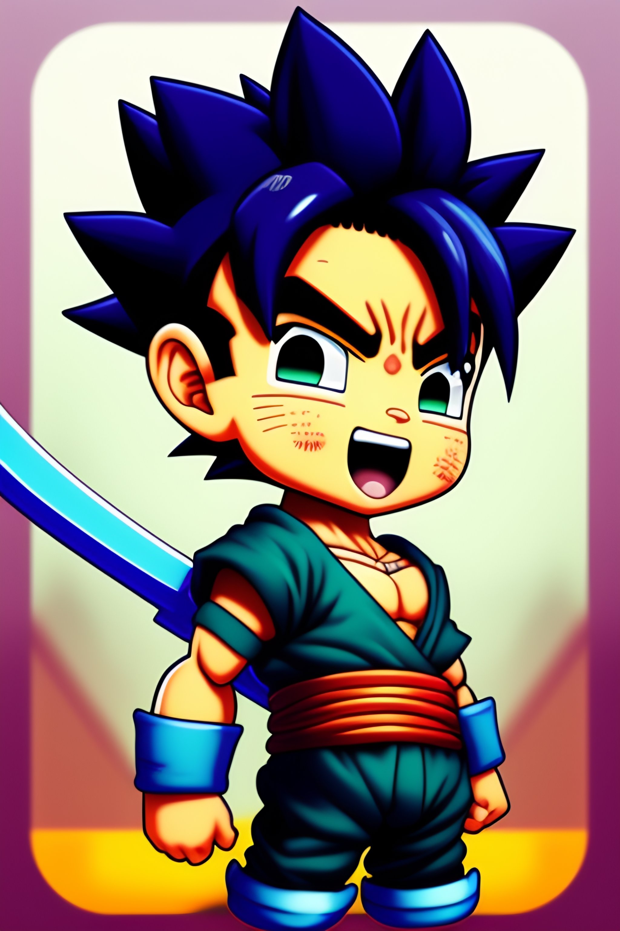Lexica - Baby goku zombie is a cute punk has sword