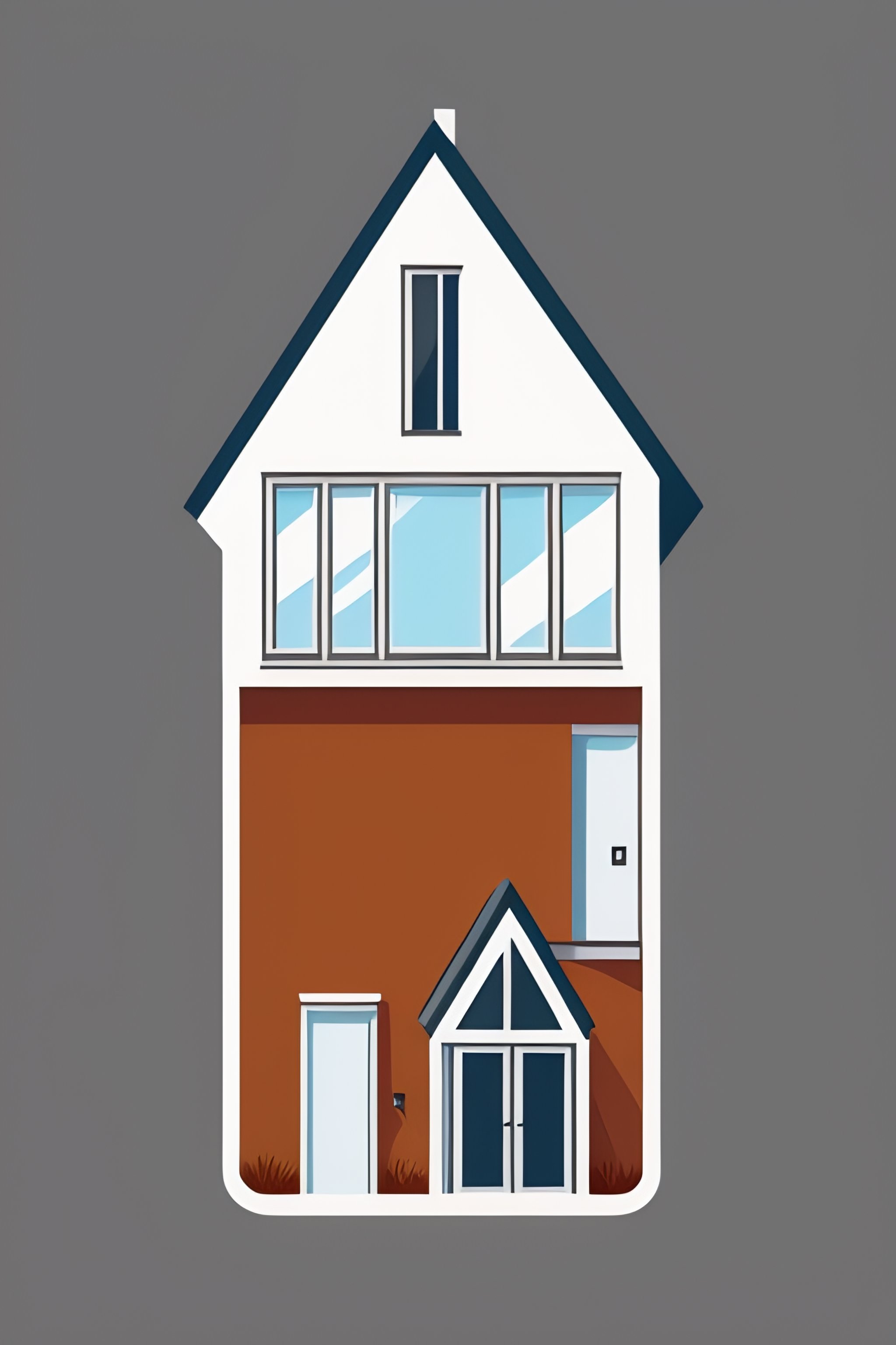 Lexica - House and a building, minimalistic, vectorized logo style