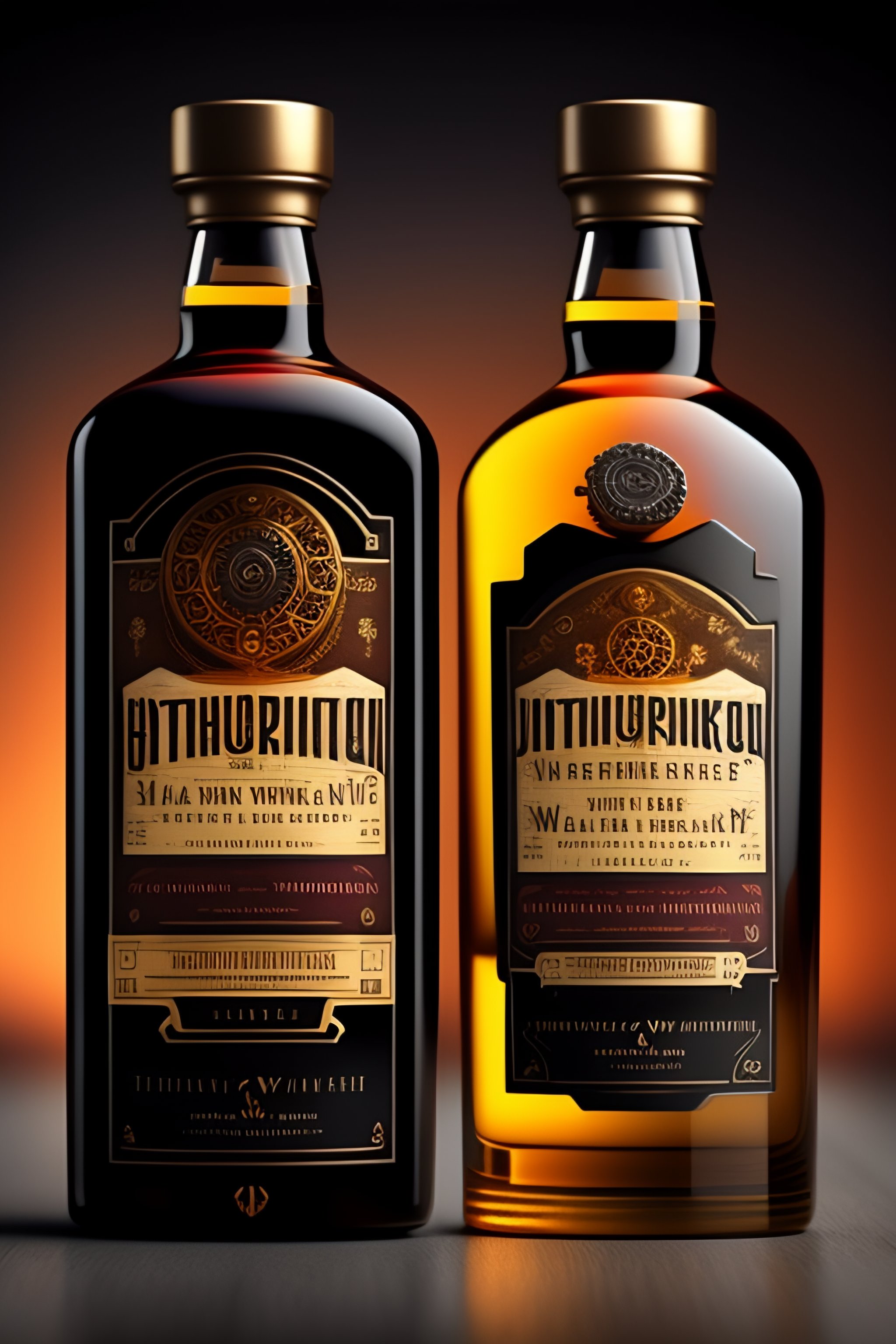 Lexica - Steampunk modern whiskey label design