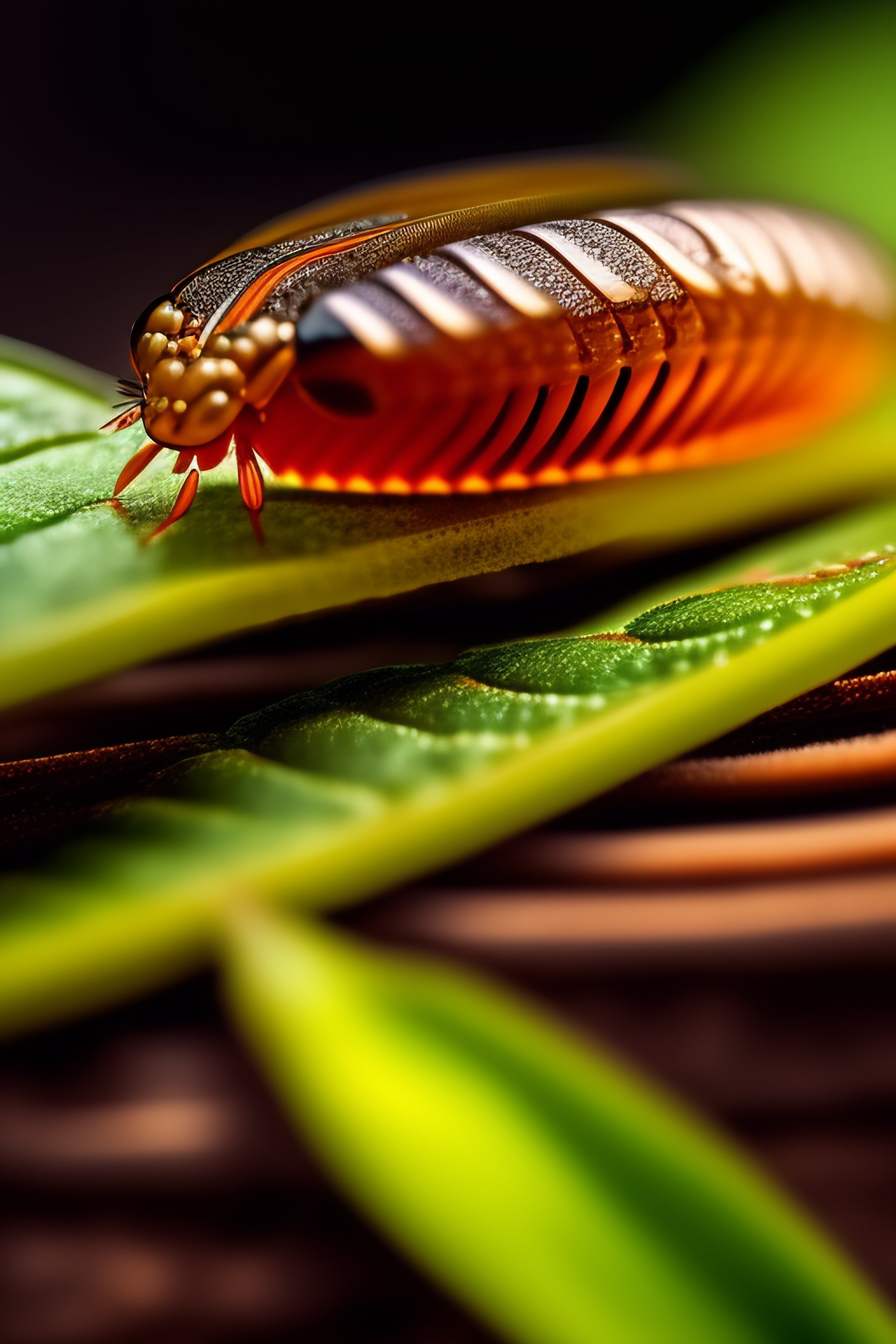 Lexica - A centipede on a leaf