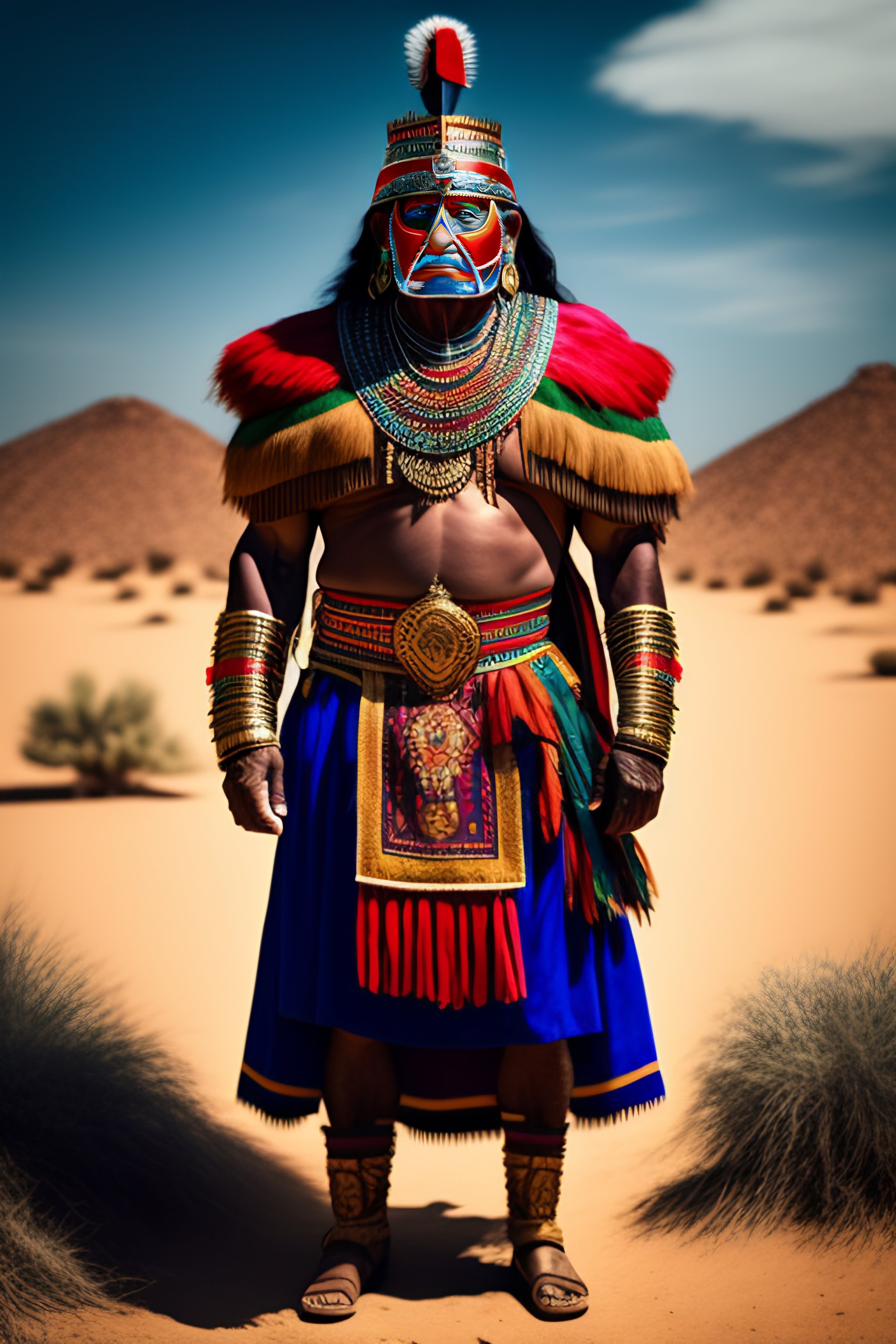 Lexica - Old Aztec warrior in mexico