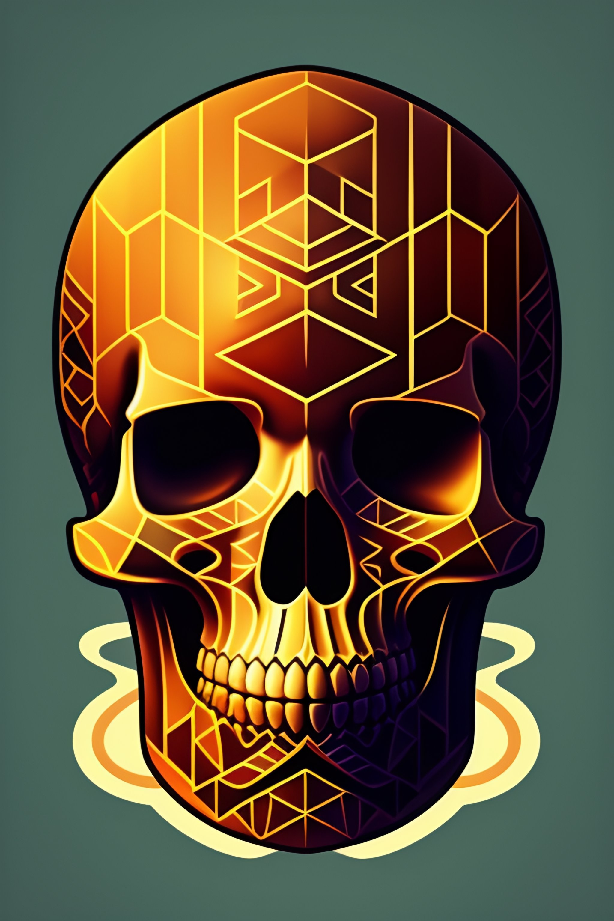 Lexica - 2d geometric skull, lines