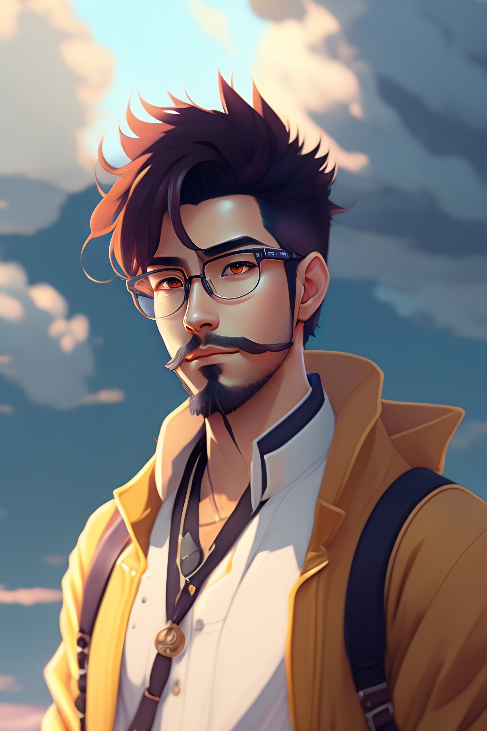 Lexica - Guy with messy hair 30 years old,with goatee beard,coder ...