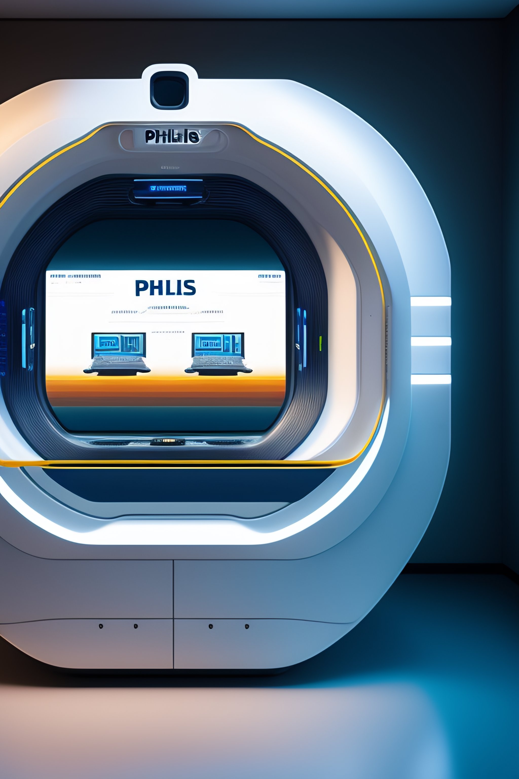 Lexica - Generate an image of a futuristic CT scanner room in the style ...