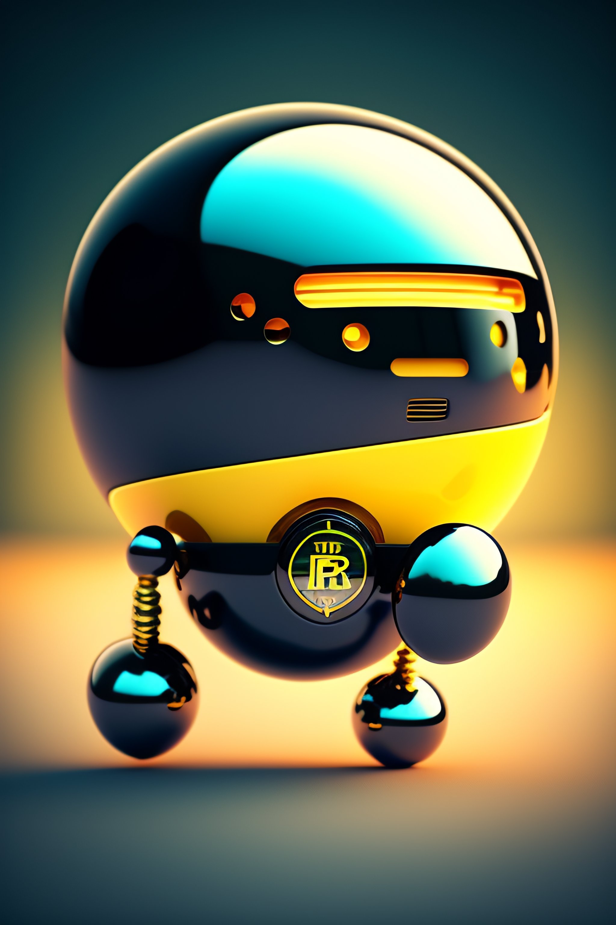 Lexica - An mascot robot, smiling, modern robot, round robot, cartoon ...