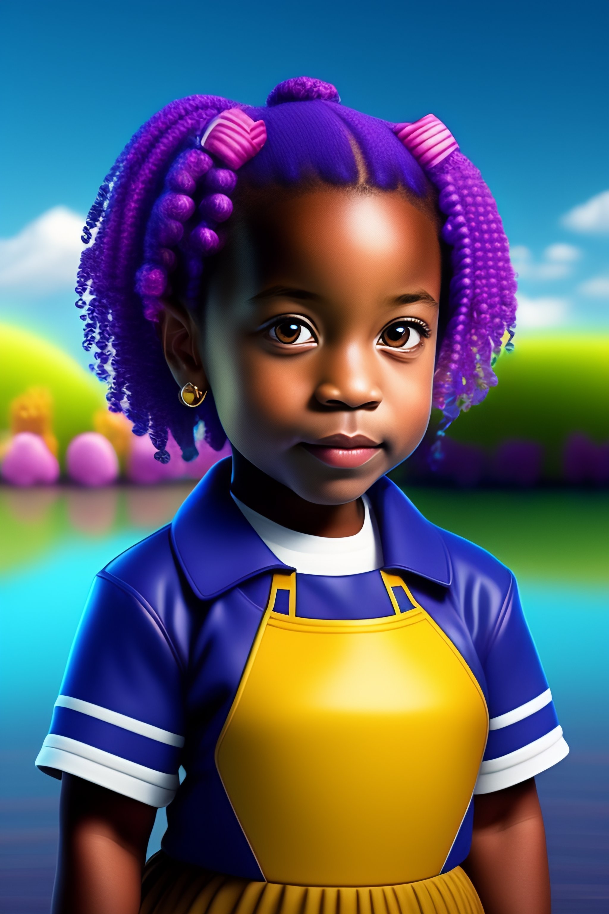 Lexica - Susie Carmichael from Rugrats in a pond anime character hyper ...