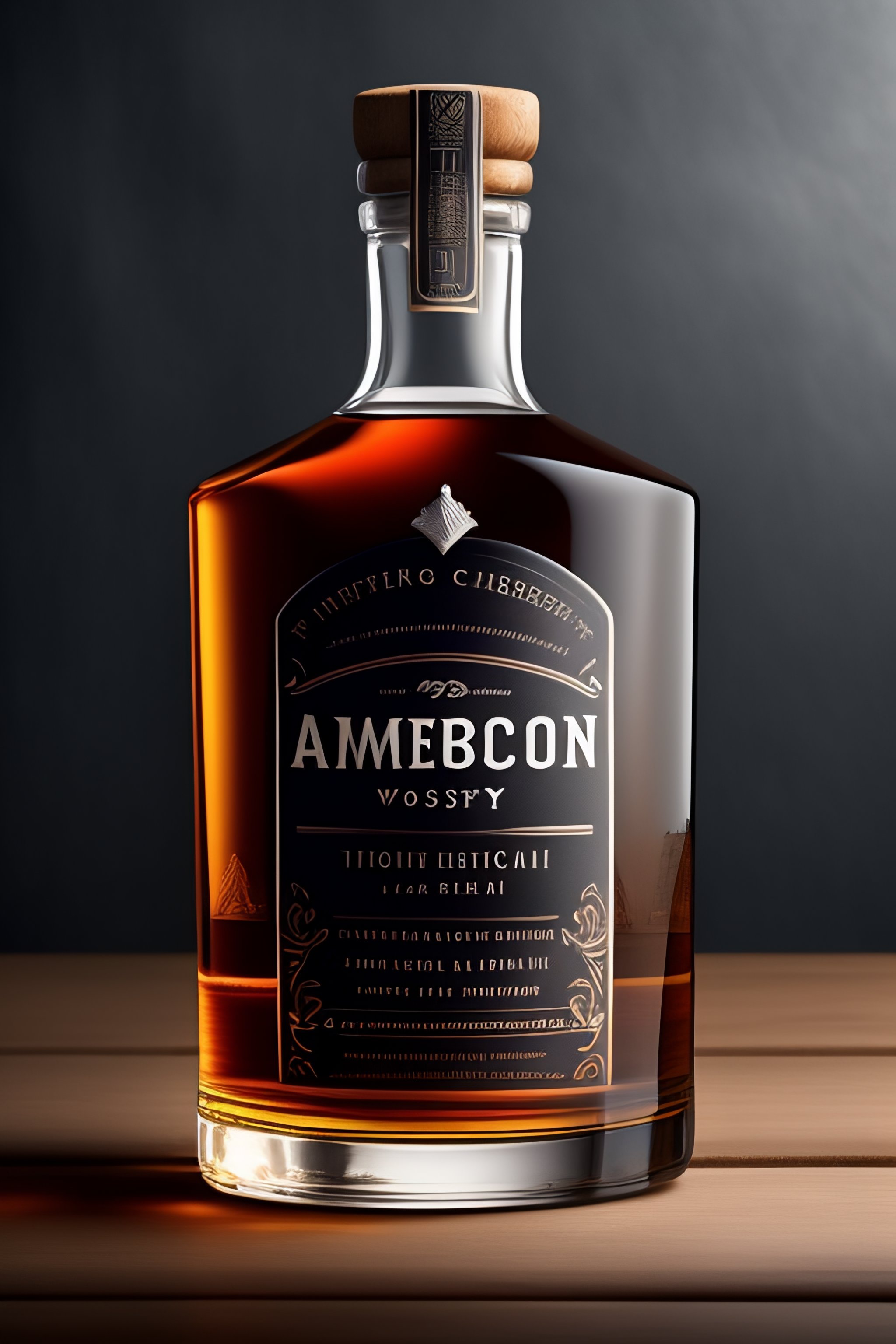 Lexica - American bourbon whiskey silver label bottle design