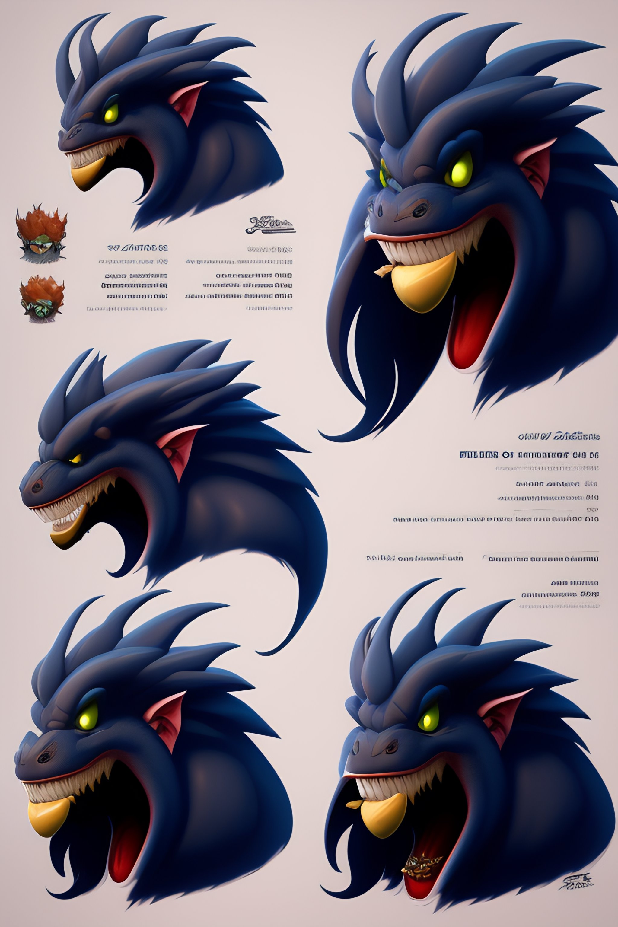 Lexica - Monster model sheet