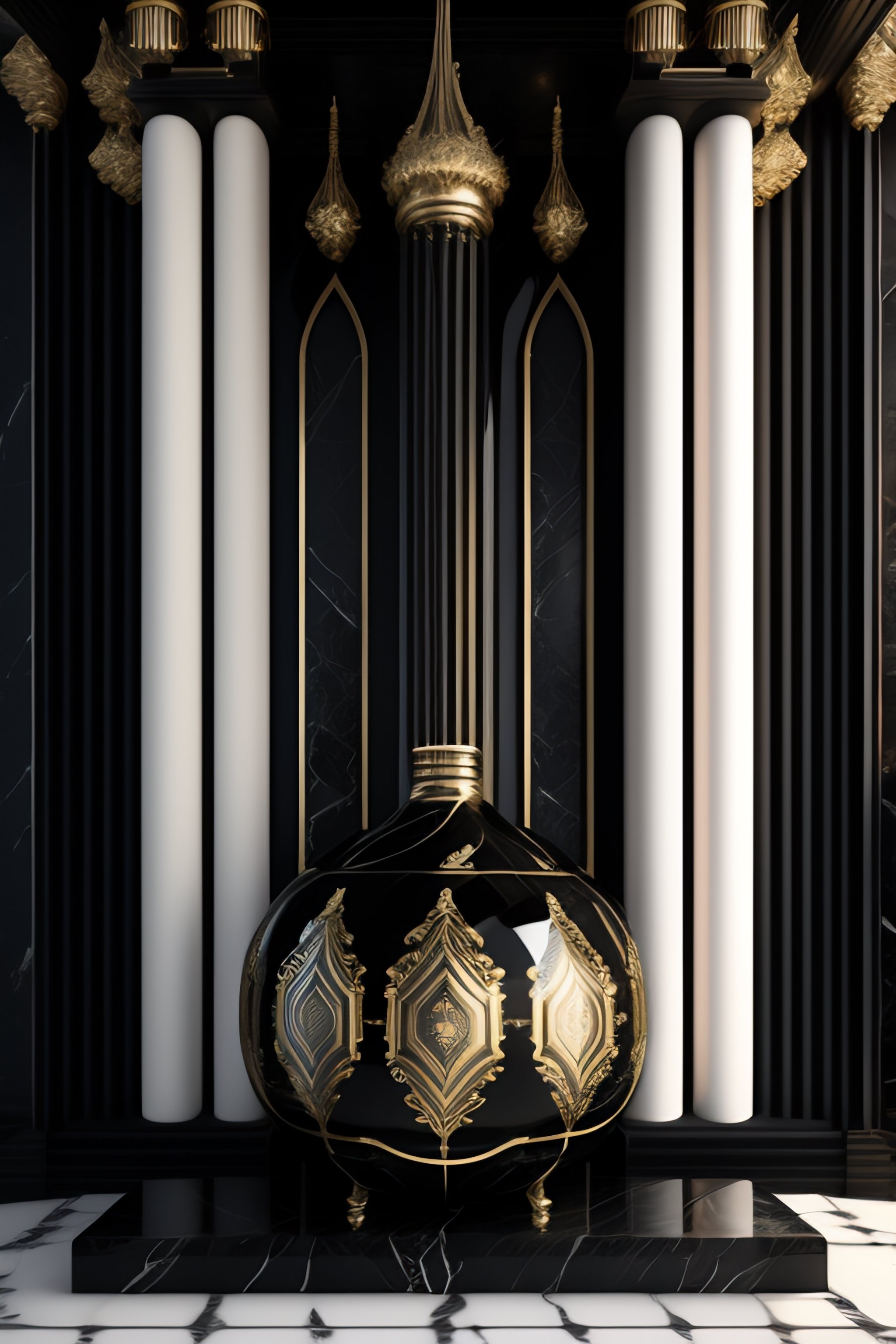 Lexica - Neogothic rococó clasical ornamental of black Marble and white ...