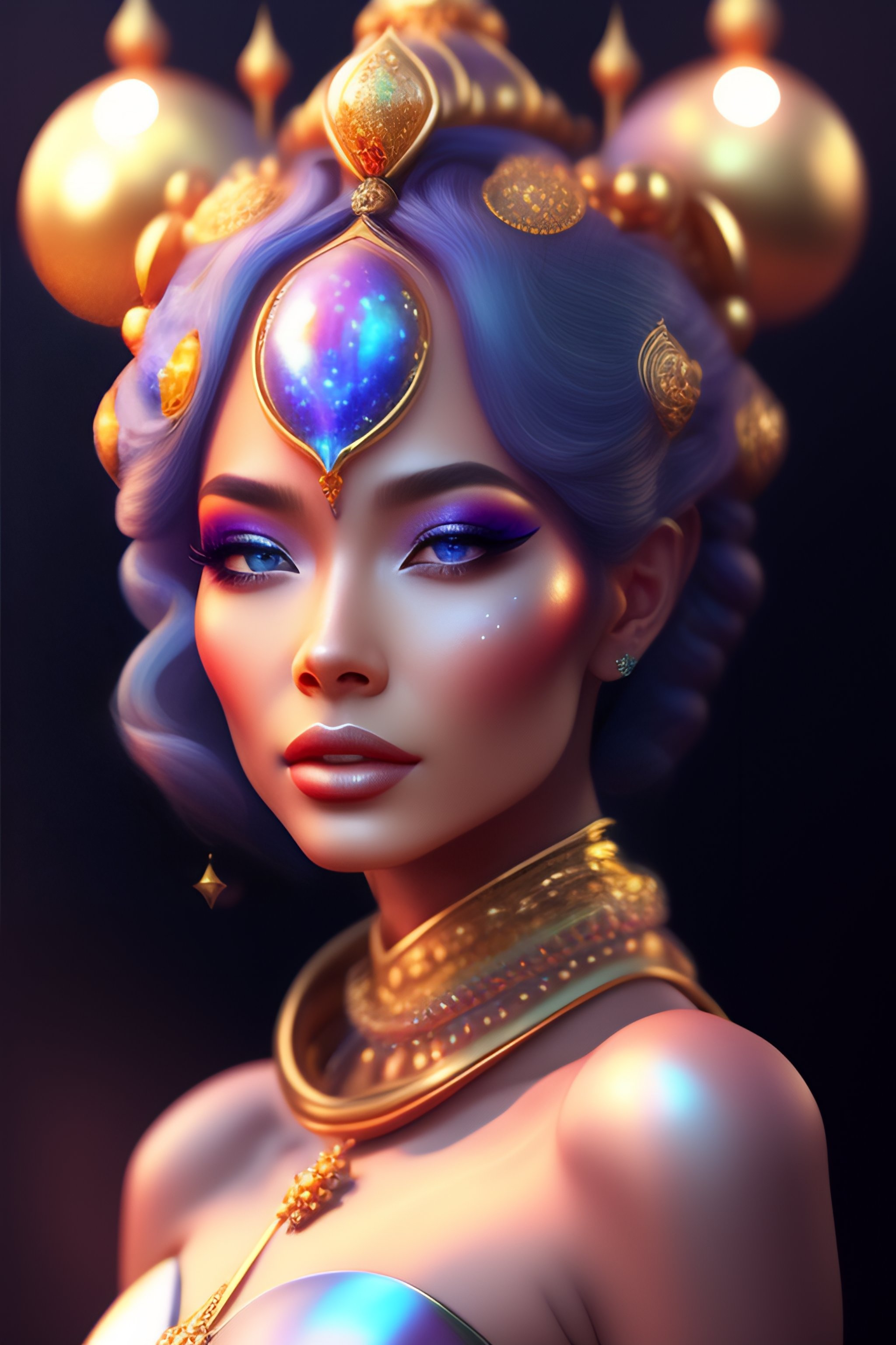 Lexica - An alien cosmic queen with cosmic elements. In a happy world ...