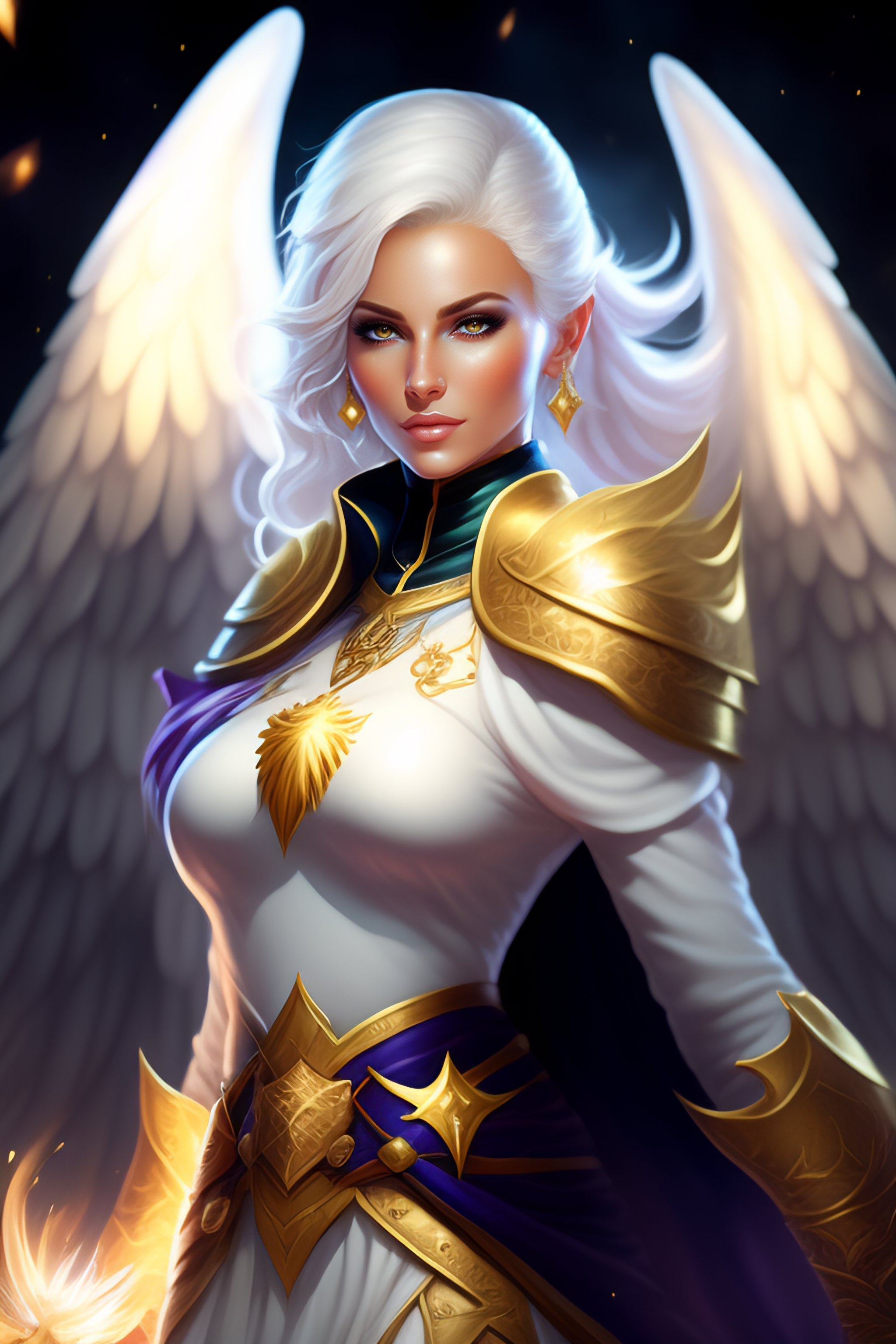 Lexica - A mage with white and short hair with wings and using a white ...