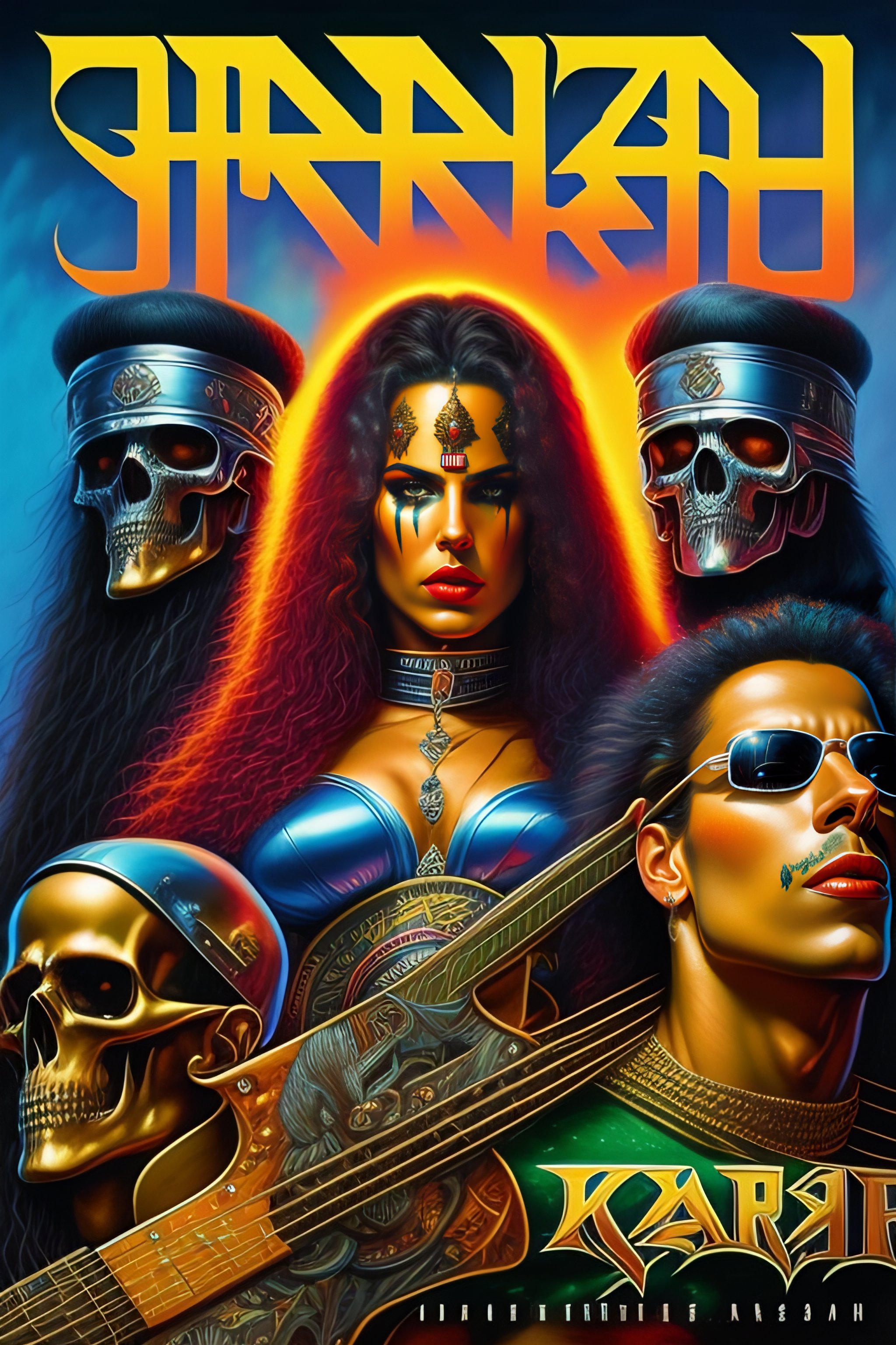 Lexica - Thrash metal album cover in the style of stefan kostic, 1985 ...