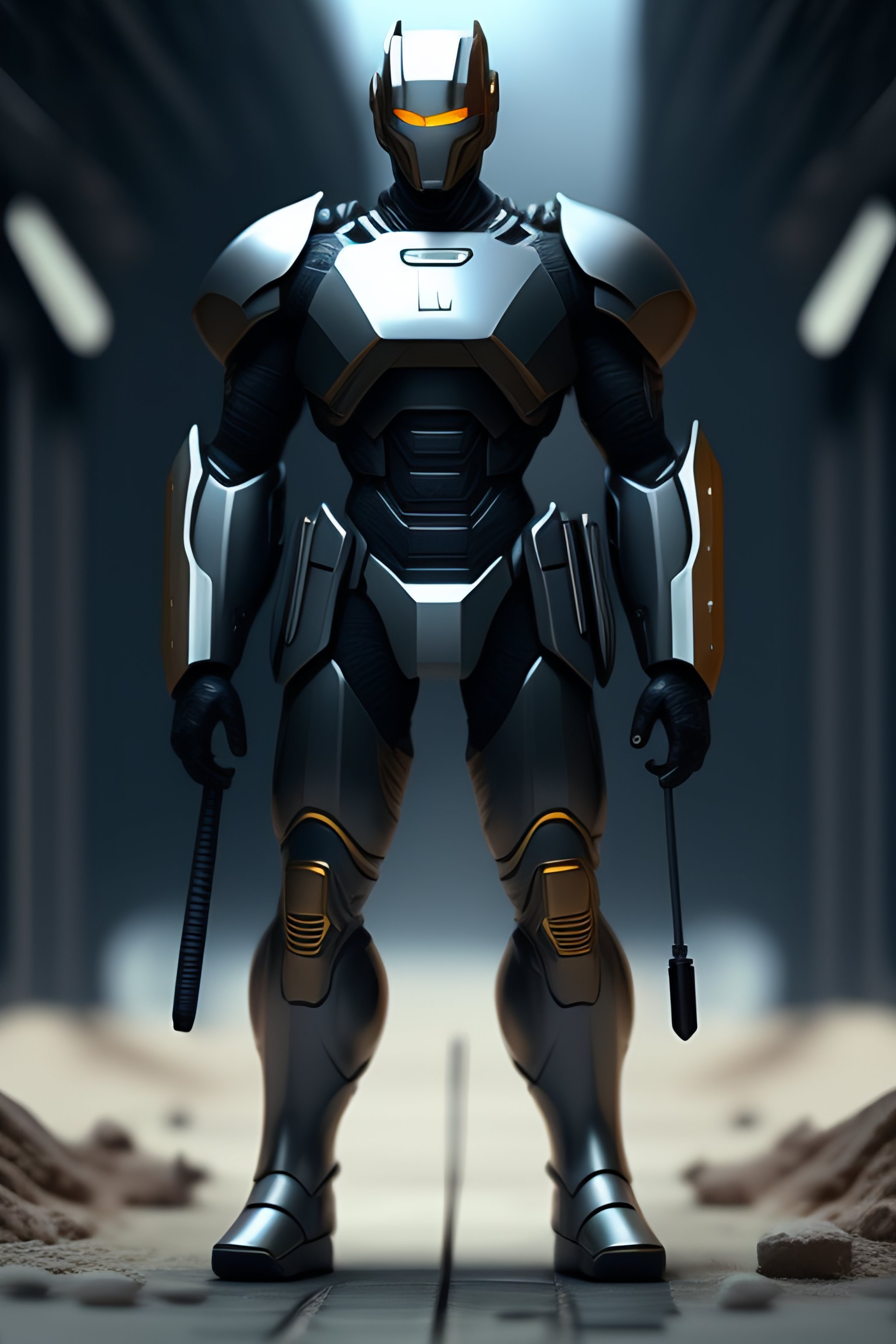 Lexica - An male human like android investigator with sleek, body off ...