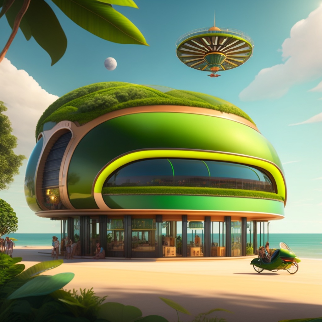 Lexica - A solarpunk community, thriving under the radiant sun, its ...