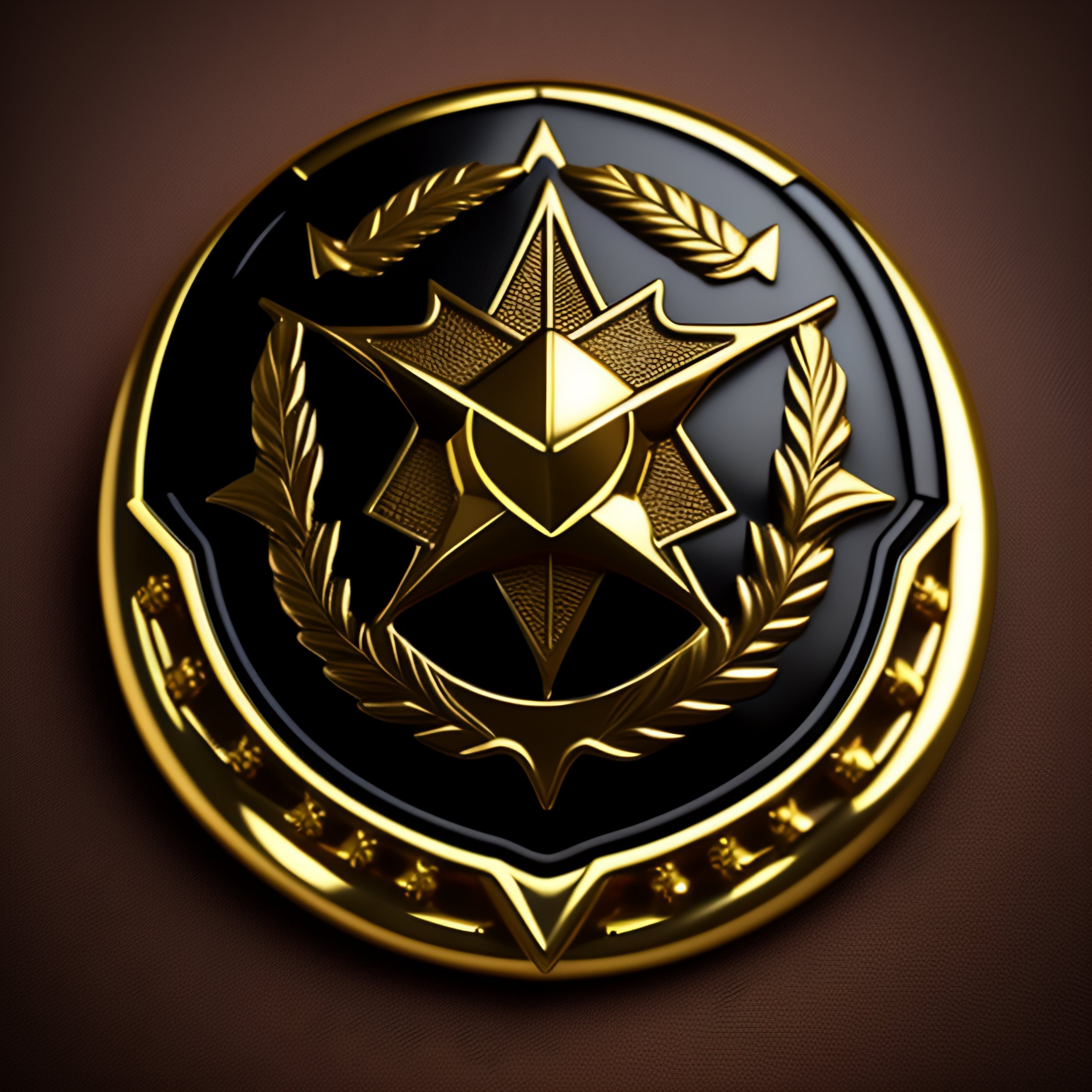 Lexica - Warlord badge made with gold leather and metal, military style ...