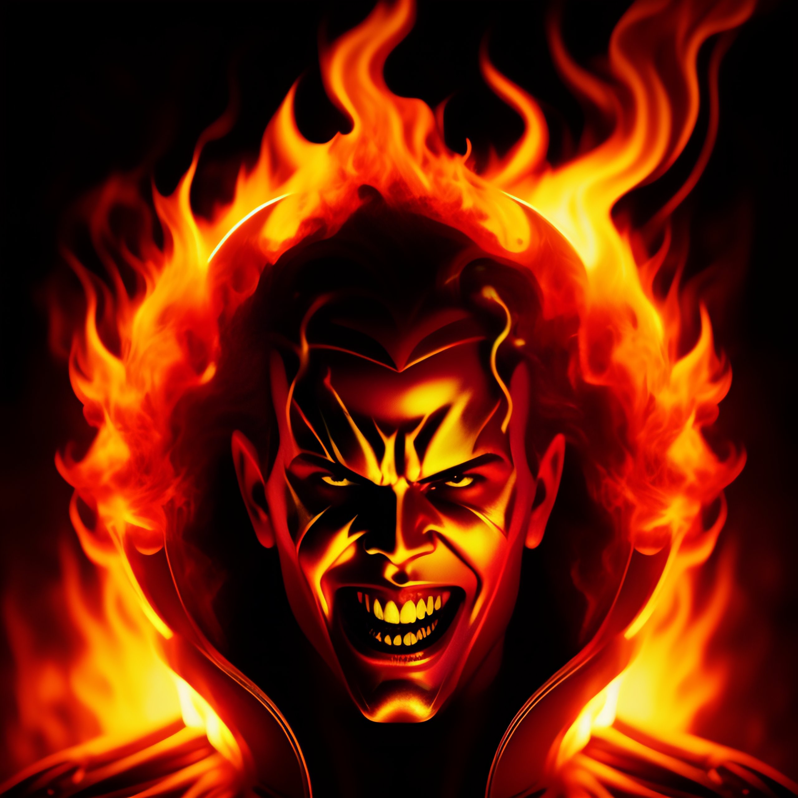 Lexica - Marvel comic style, crown of flames, horror, clown, ambient ...