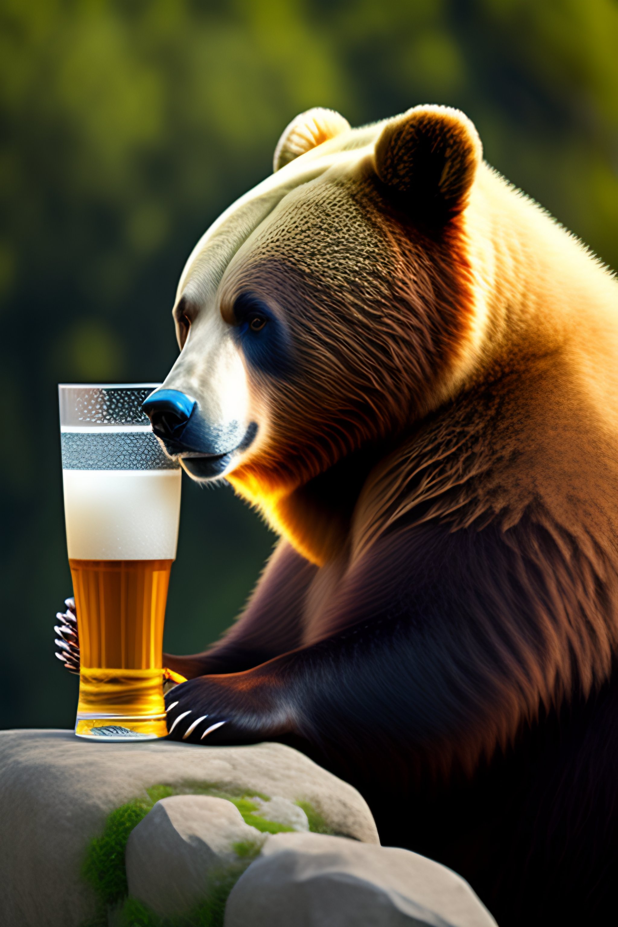 Lexica - A Bear drinking a bier