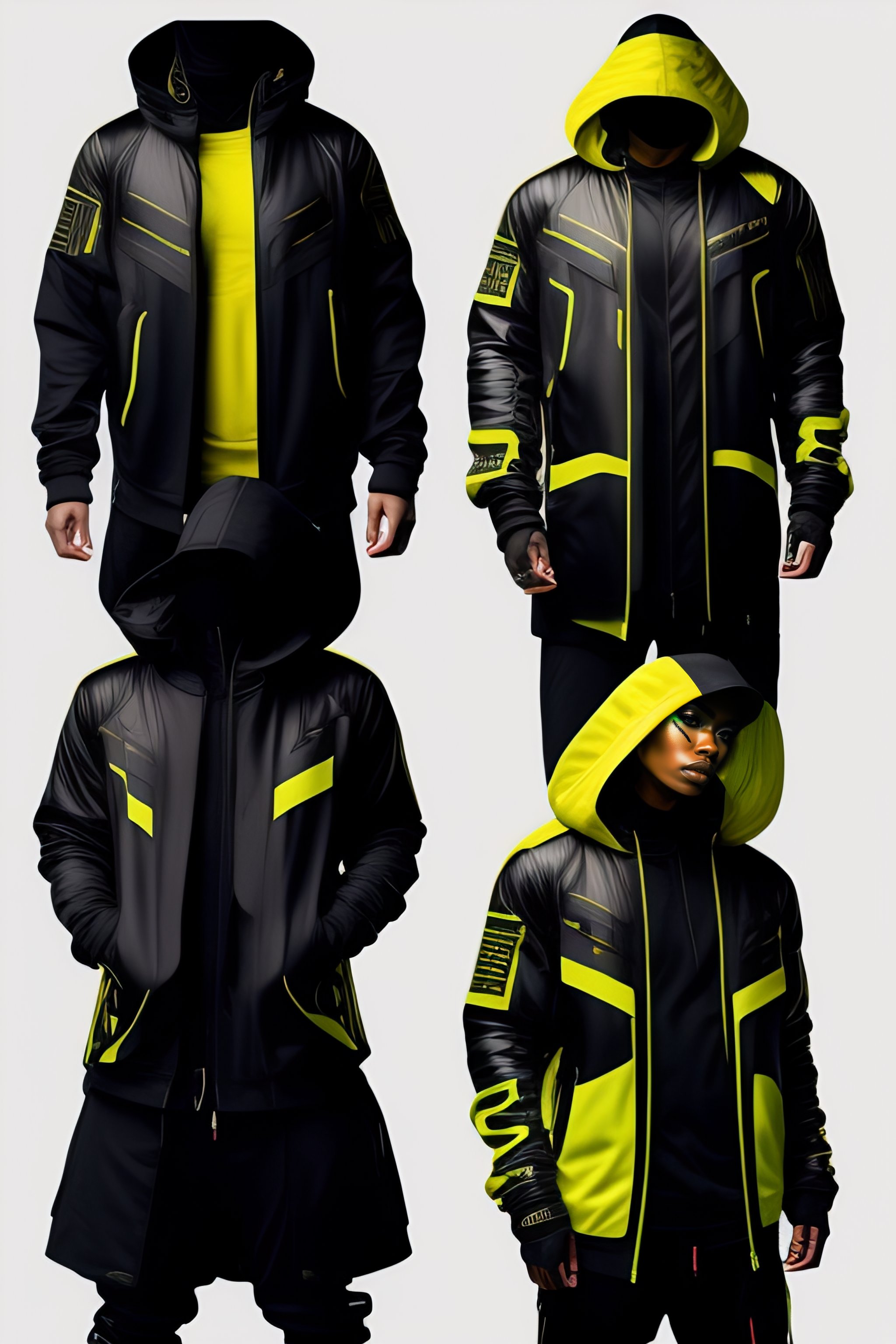 Lexica - Cyberpunk techwear streetwear look and clothes, we can see ...