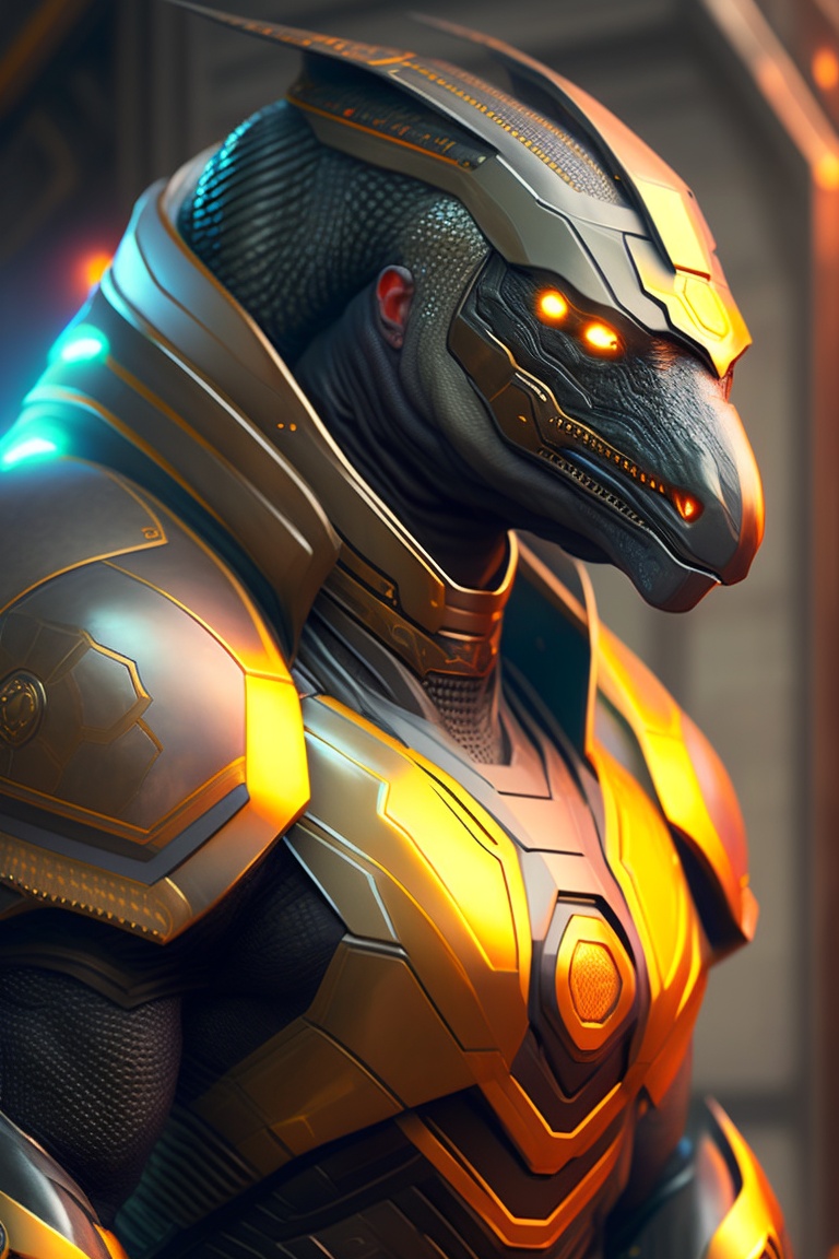 Lexica - Portrait of a cybernetic black snake a spiritual full body ...